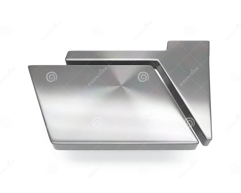 3d Brushed Metal Folder Icon Stock Illustration - Illustration of ...