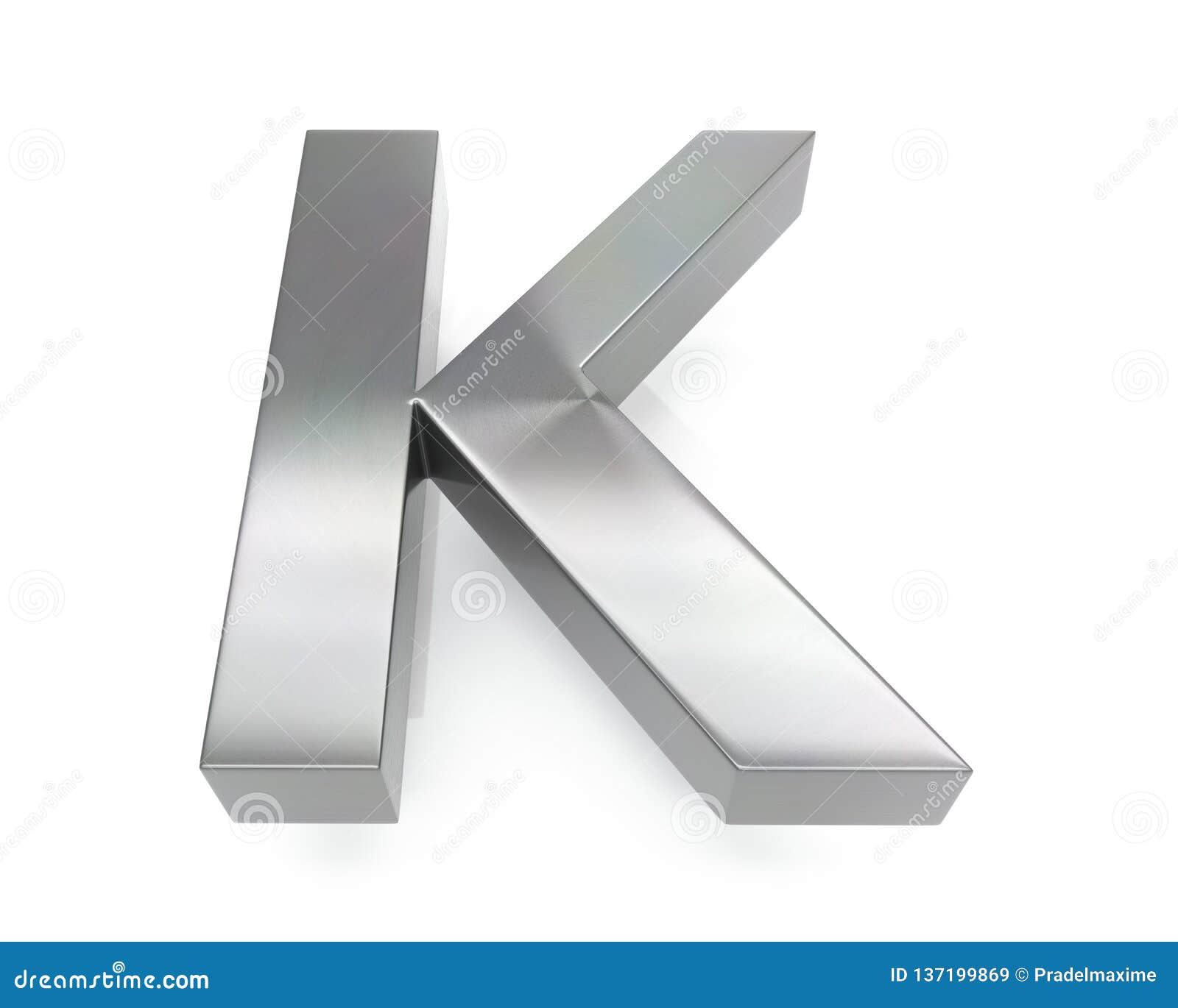 3d Brushed Metal `k` Letter Stock Illustration - Illustration of steel ...
