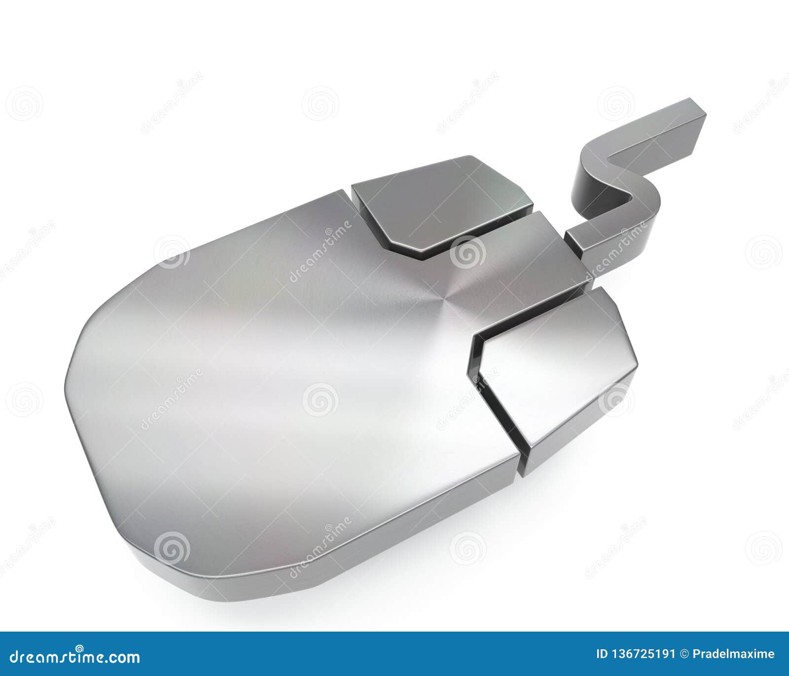 3d Brushed Metal Mouse Computer Icon Stock Illustration - Illustration ...