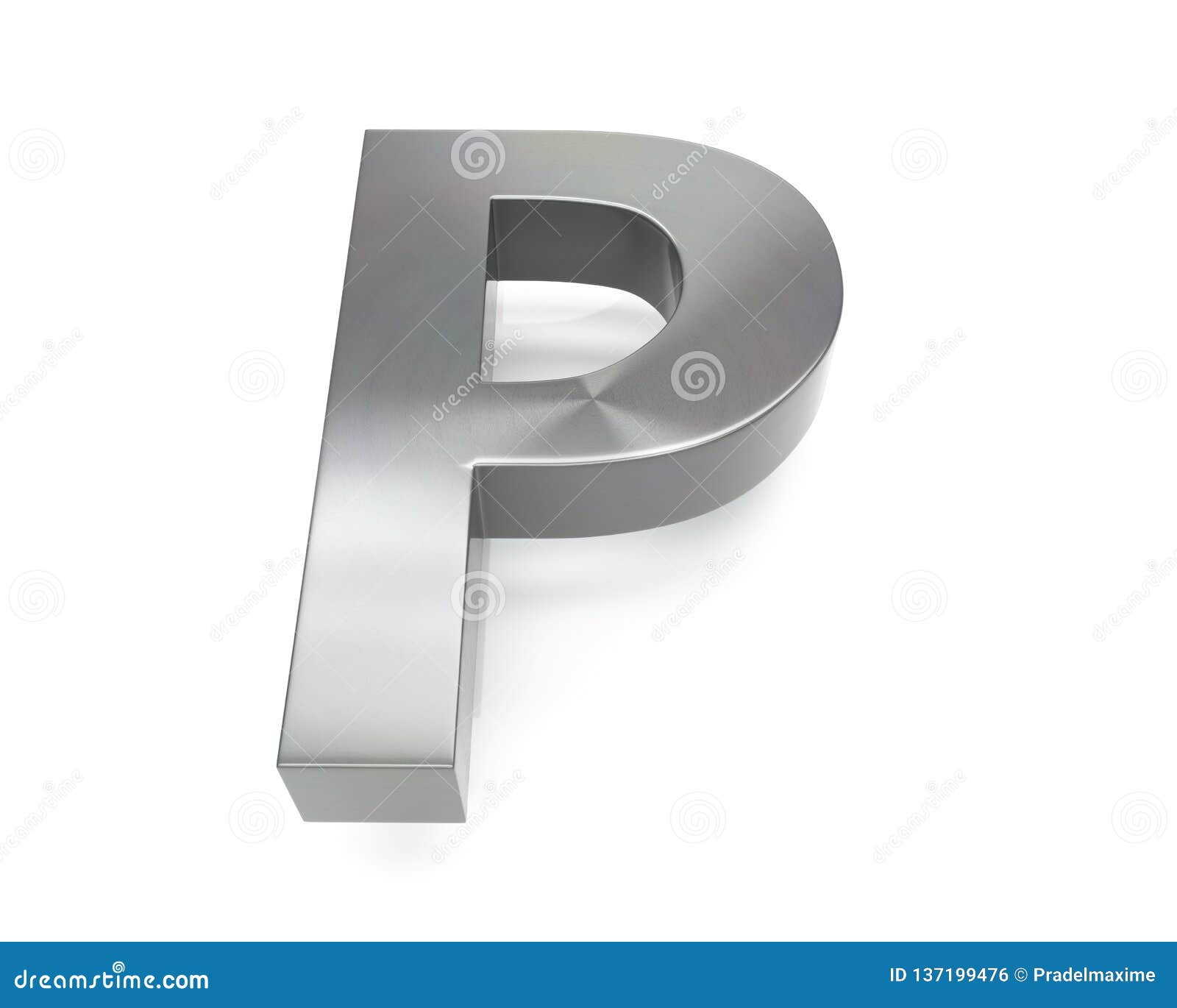 3d Brushed Metal `p` Letter Stock Illustration - Illustration of bright ...