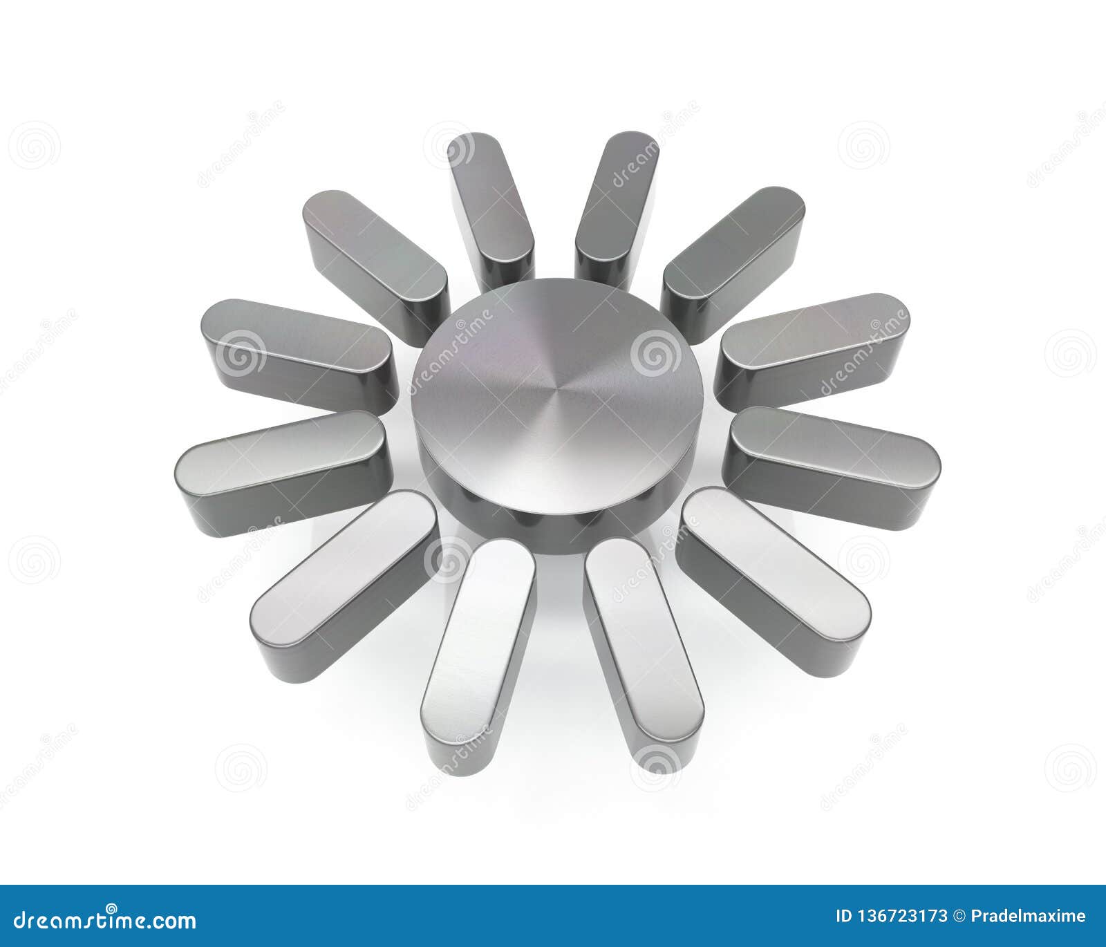 3d brushed metal sun icon stock illustration. Illustration of material ...