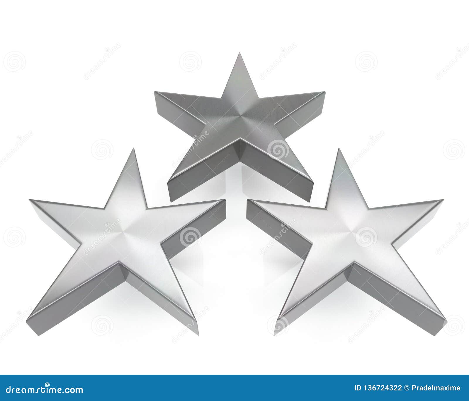 3d Brushed Metal Triple Star Icon Stock Illustration - Illustration of ...