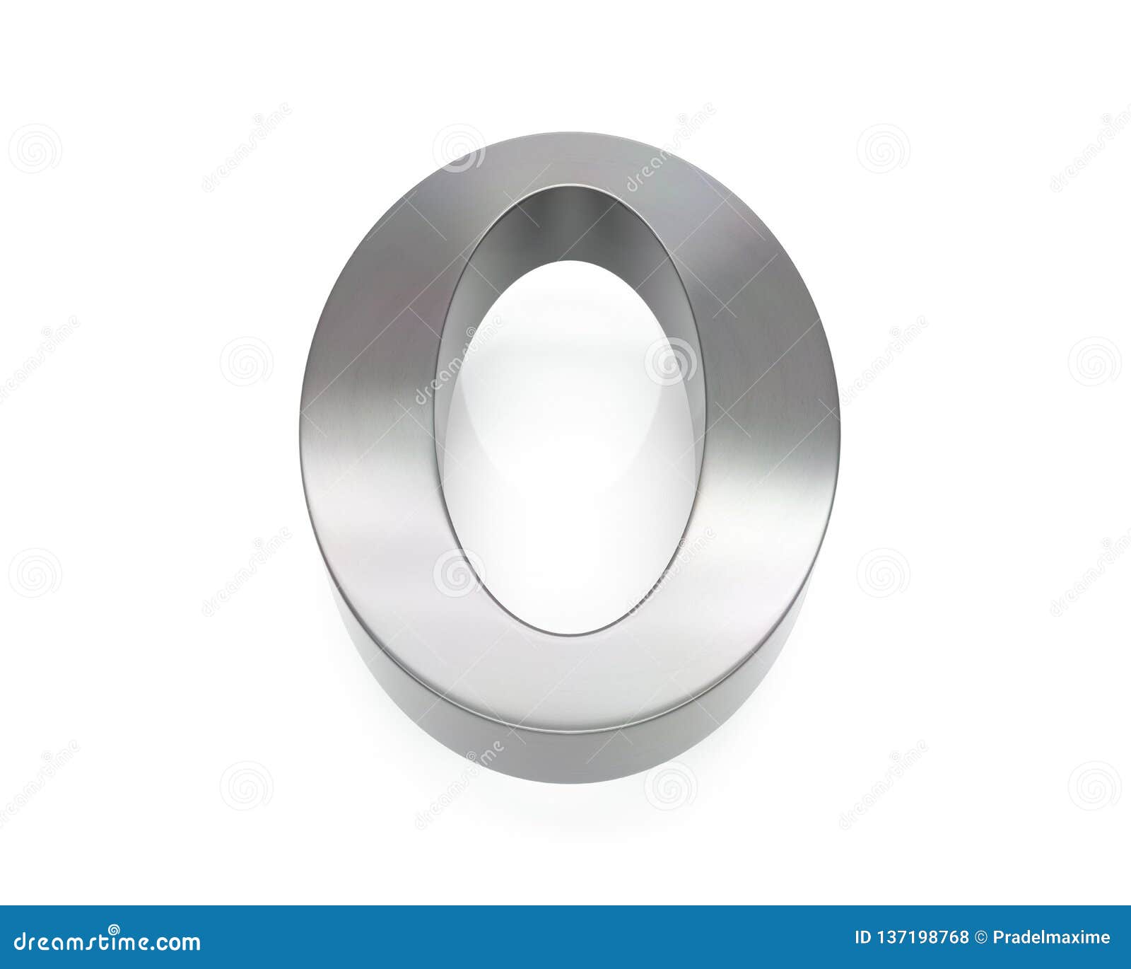 3d Brushed Metal Zero Number Stock Illustration - Illustration of ...