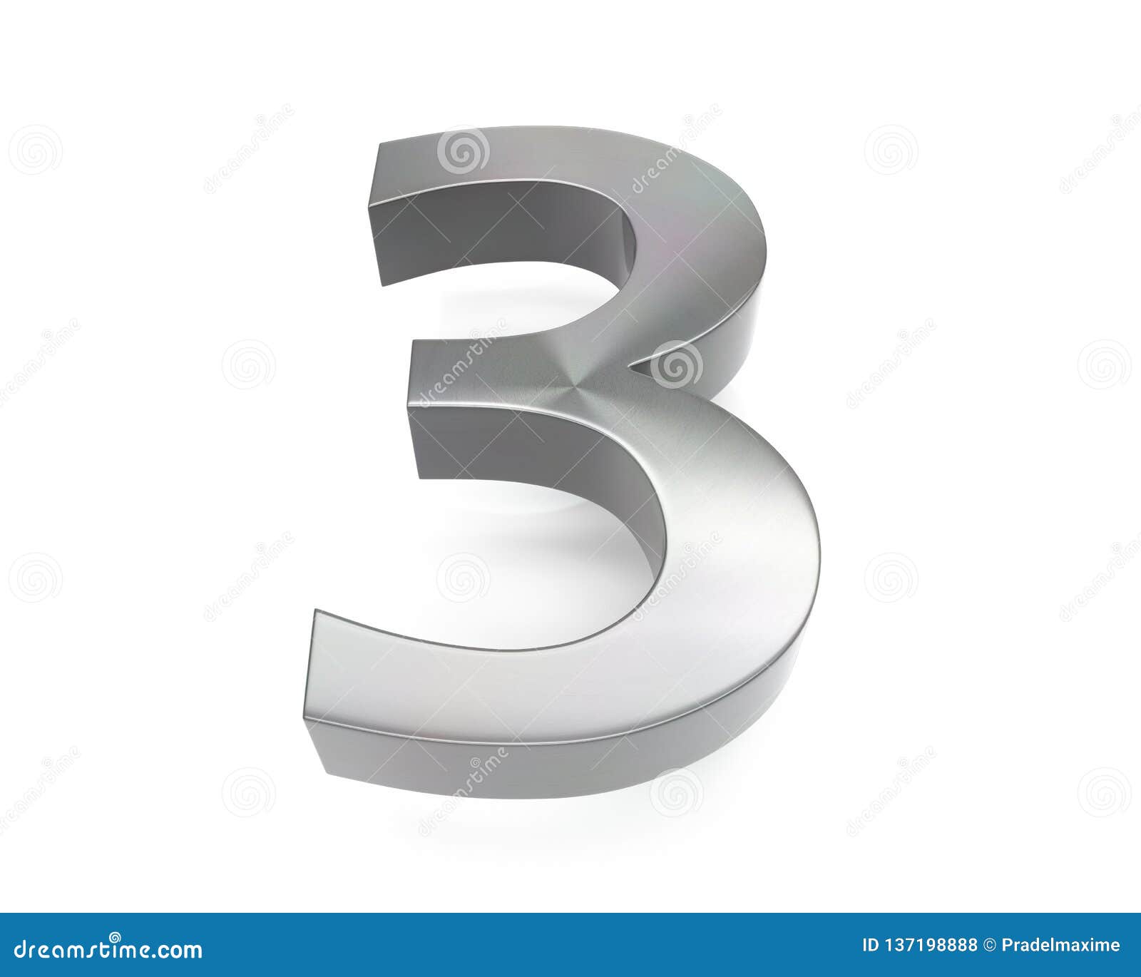 3d Brushed Three Nine Number Stock Illustration - Illustration of white ...