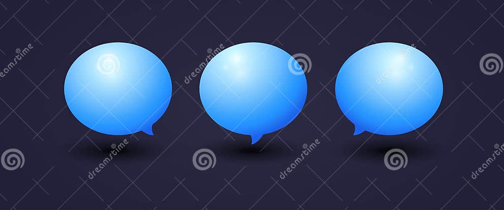 3d Bubble Chat Style Render Vector Set Stock Vector - Illustration of business, design: 258524472