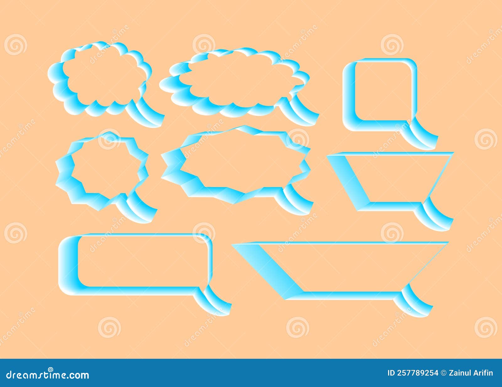 3D Bubble Speech Collection Vector Icon Stock Vector - Illustration of ...