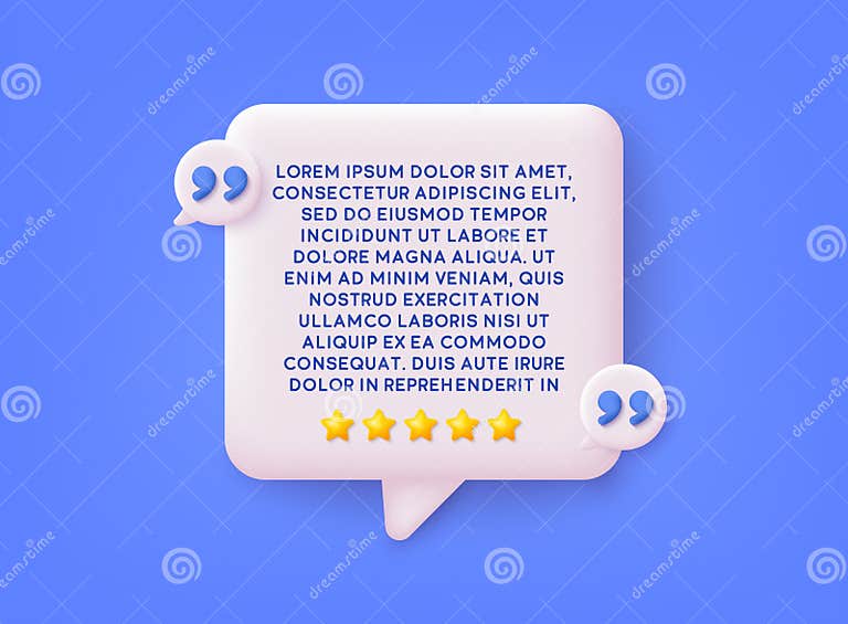 3D Bubble Testimonial Banner, Quote. 3d Minimalist Posters Set. Quote ...