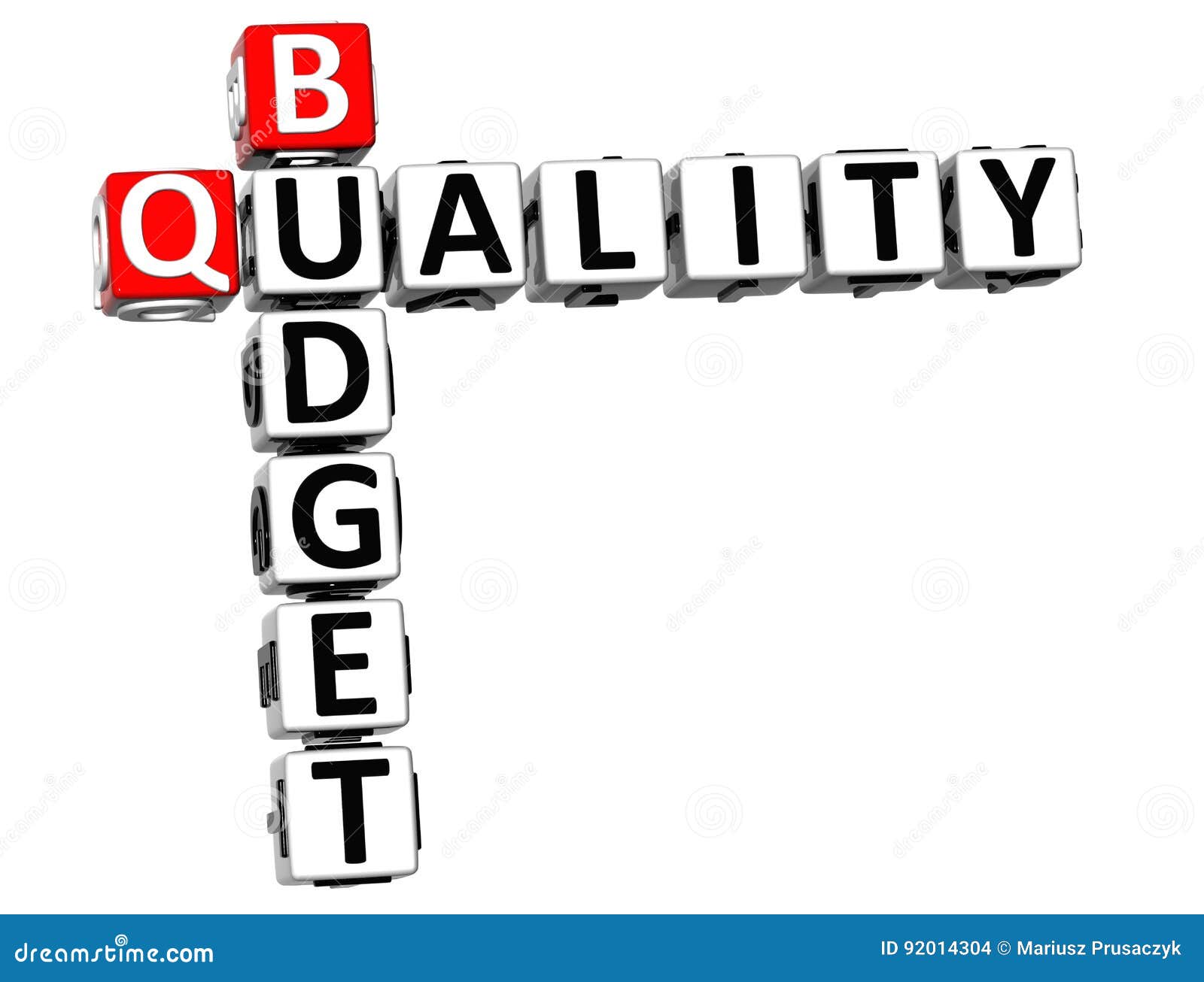 3D Budget Quality Text Crossword Stock Illustration - Illustration of ...
