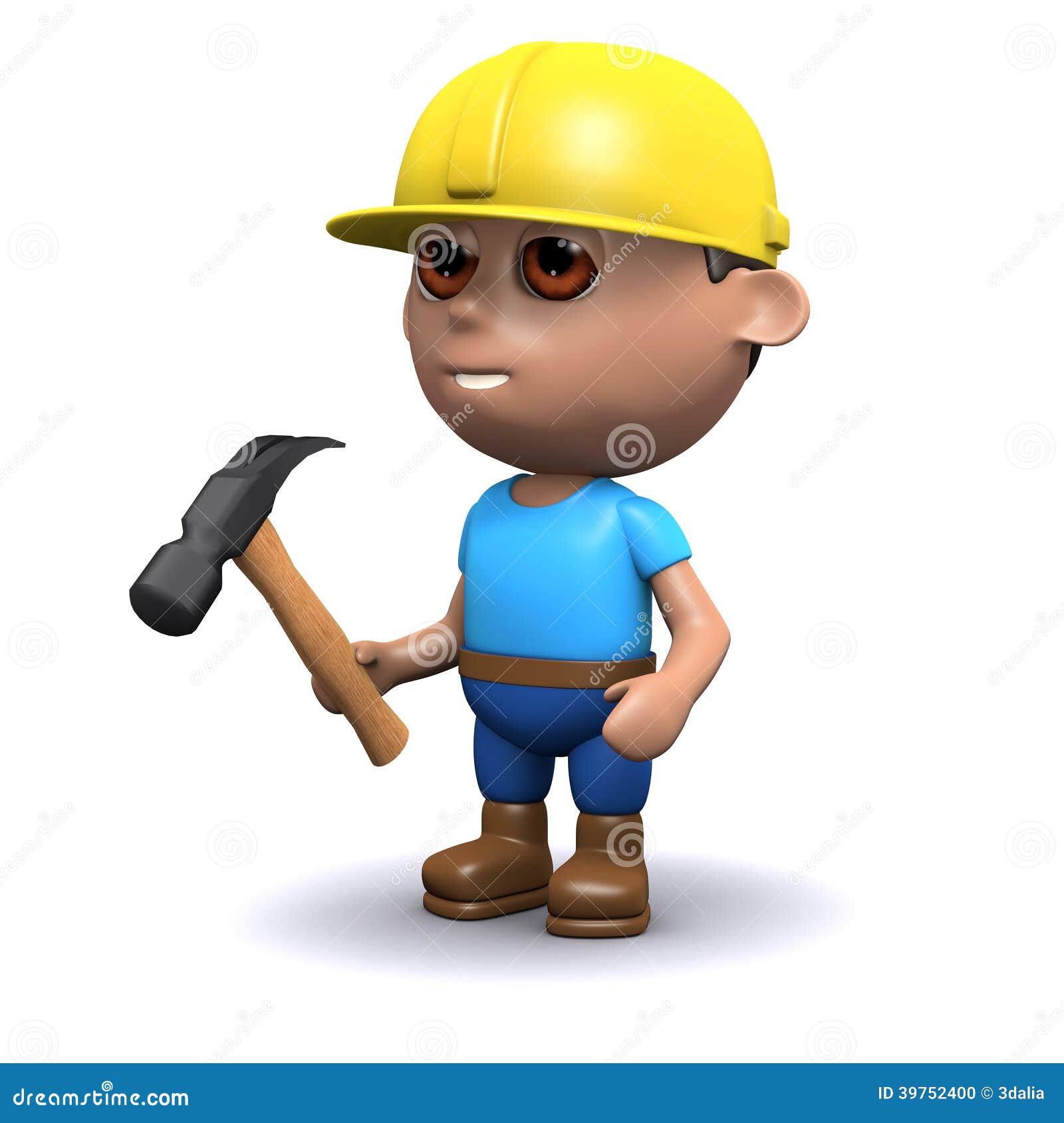 3d Builder has a hammer stock illustration. Illustration of laborer ...