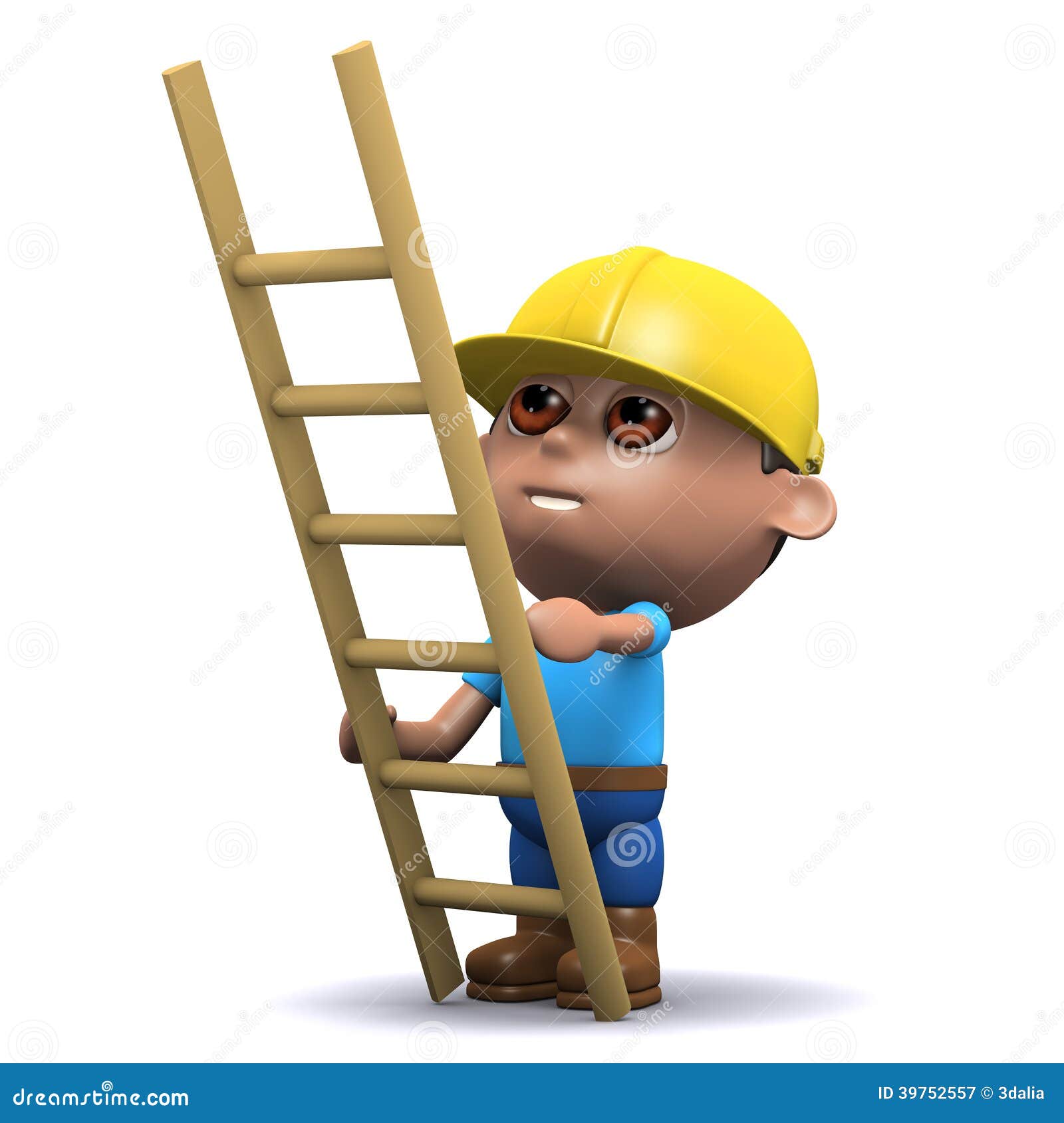 Builder Climb On Ladder Silhouette Isolated On White Background ...