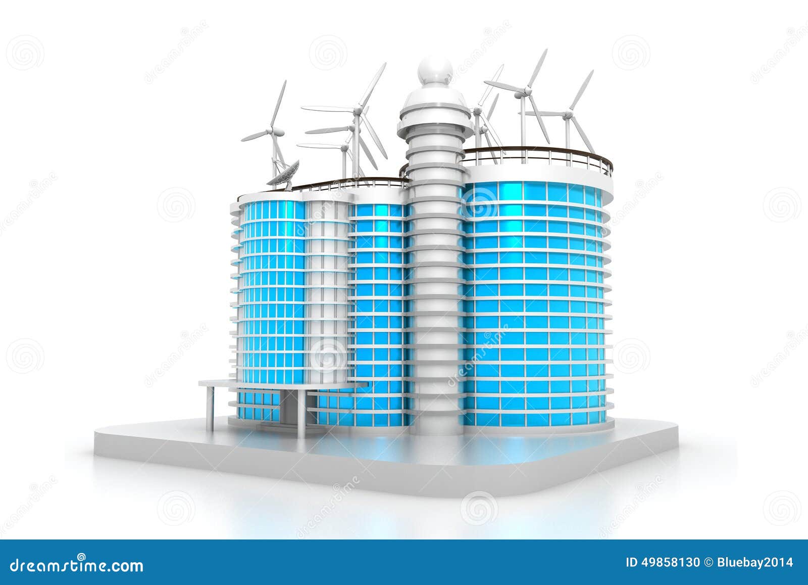 3D Building Model On Detailed Blueprints, Showcasing Layout And ...