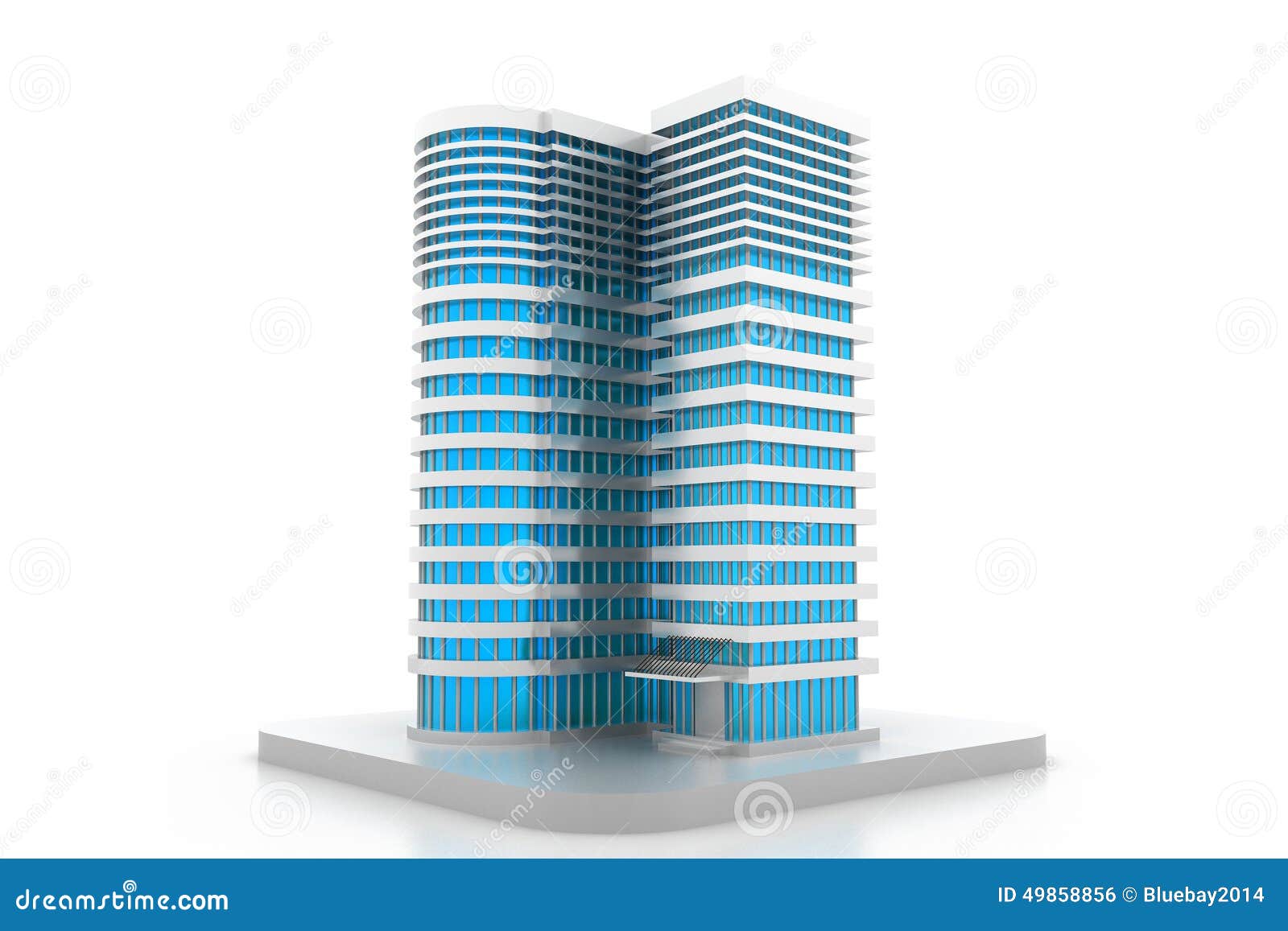 3D Building Model On Detailed Blueprints, Showcasing Layout And ...