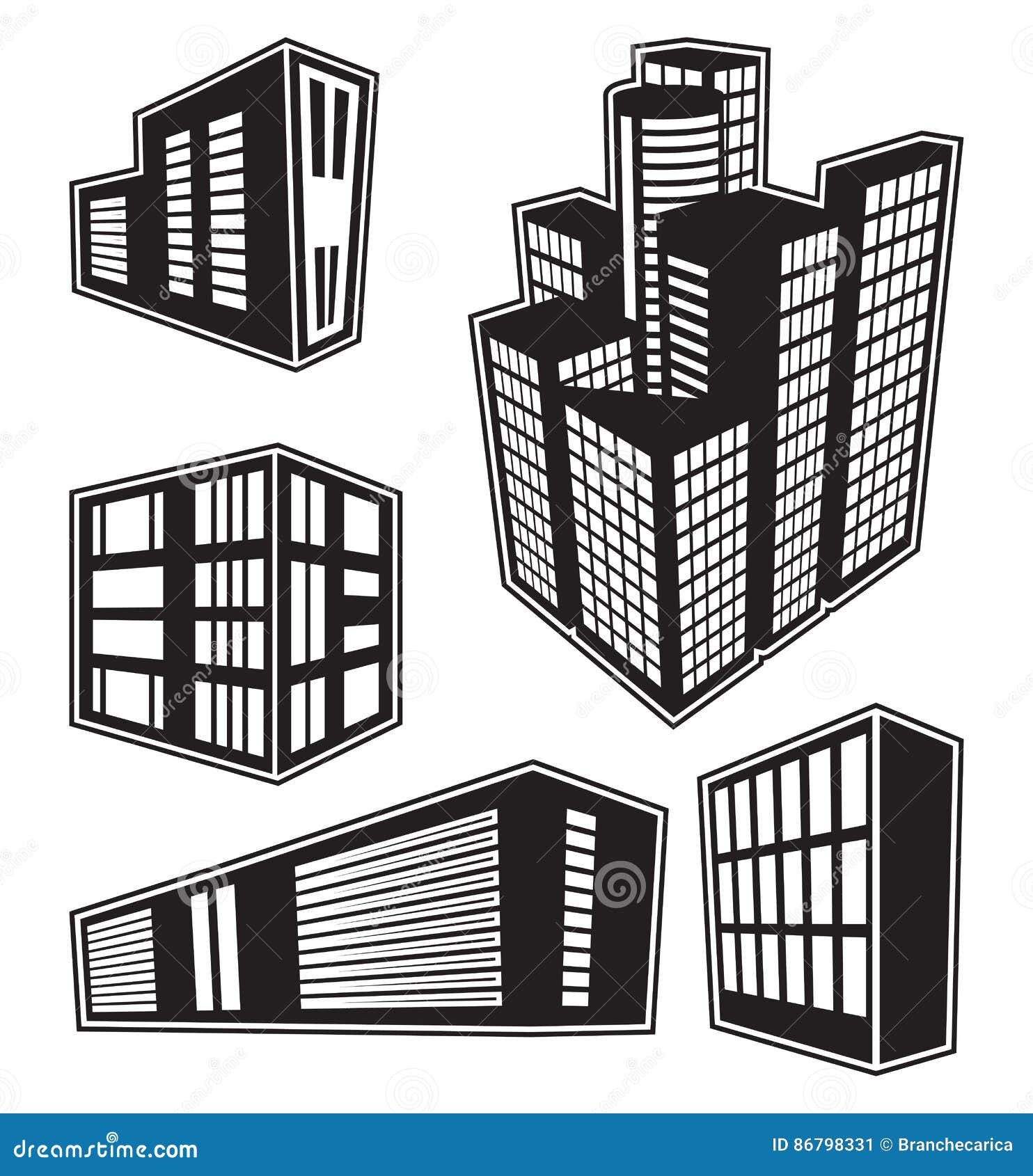 3d buildings stock vector. Illustration of construction - 86798331