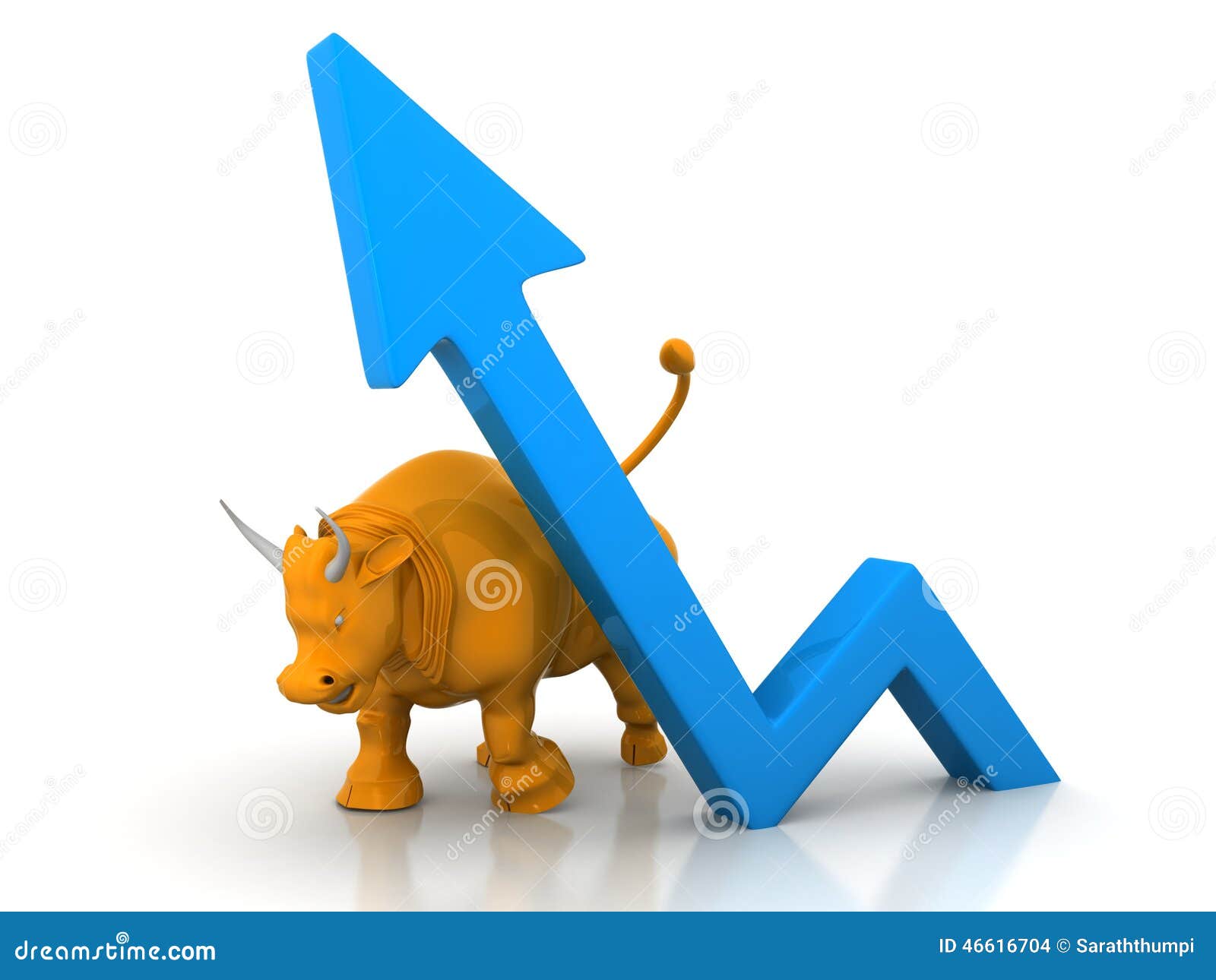 3d bull up arrow concept stock illustration. Illustration of company ...