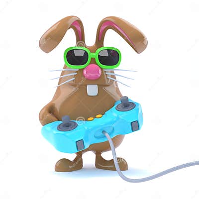 3d Bunny gamer stock vector. Illustration of render, brown - 38742712