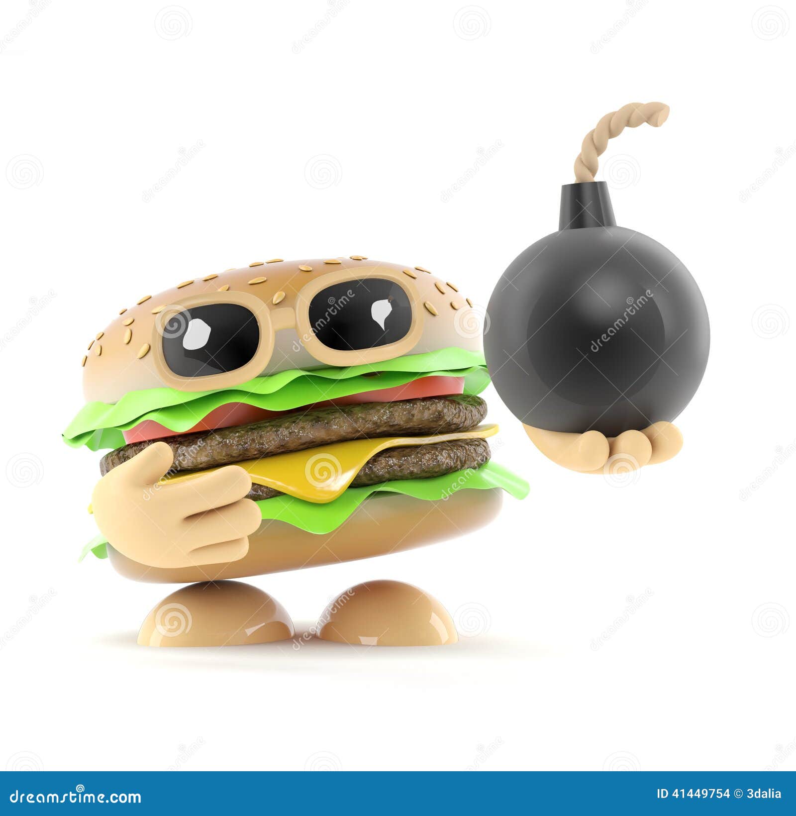 3d Burger has a bomb stock illustration. Illustration of cheeseburger ...