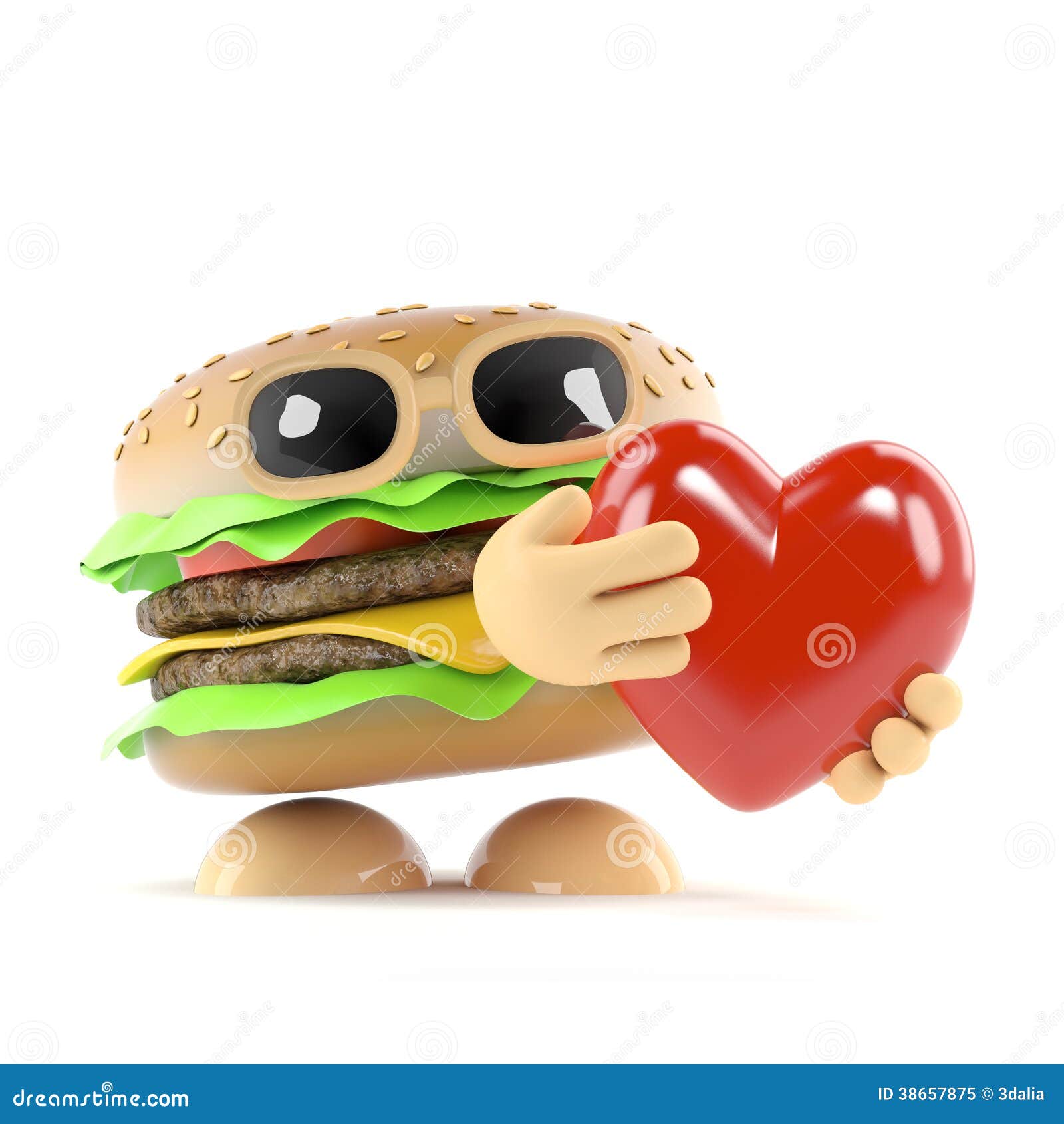 3d Burger love stock illustration. Illustration of nutrition - 38657875