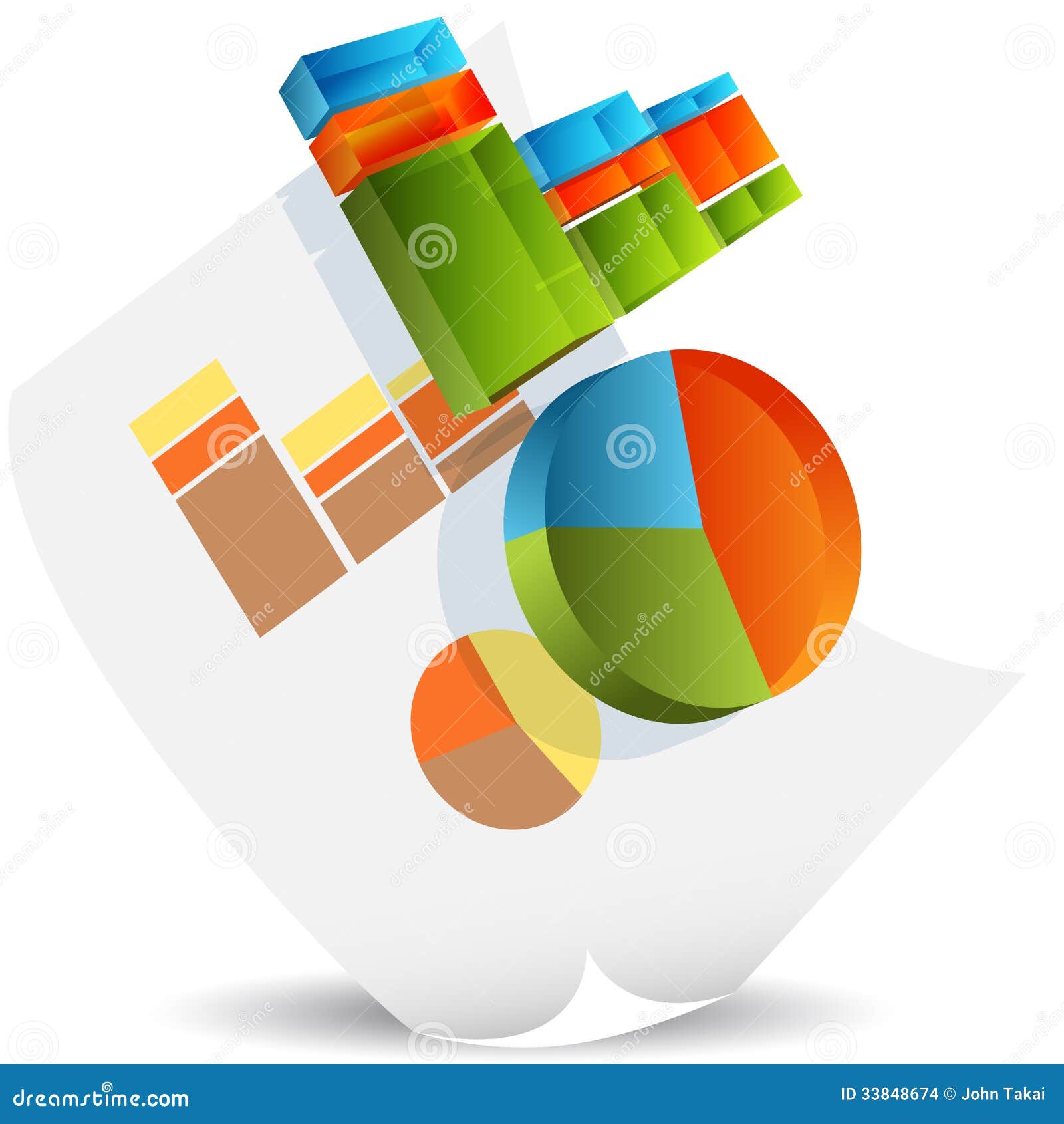 3d Business Chart Document stock vector. Illustration of infographic ...