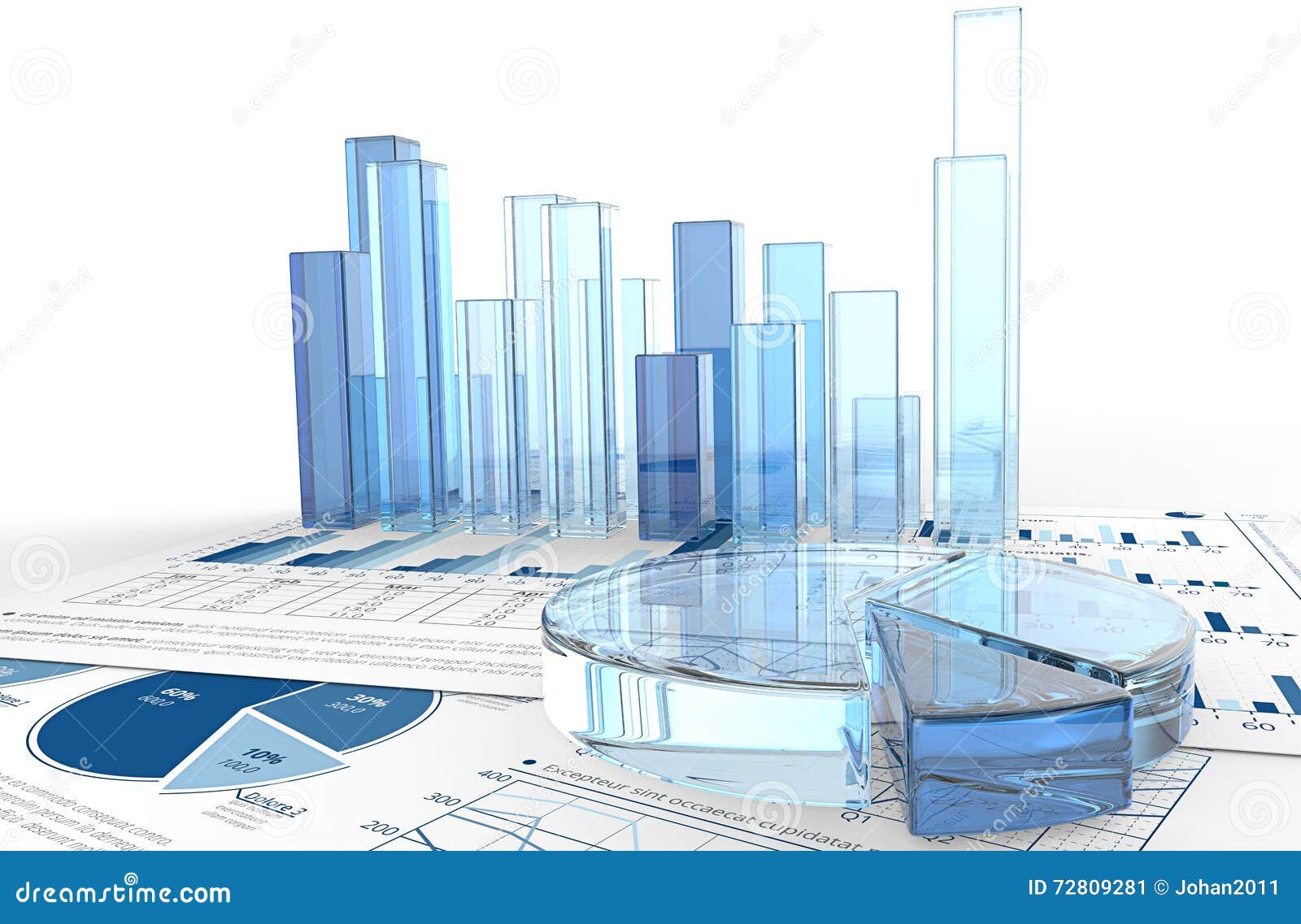3D Business Charts and Graphics Stock Image - Image of graphs, computer ...