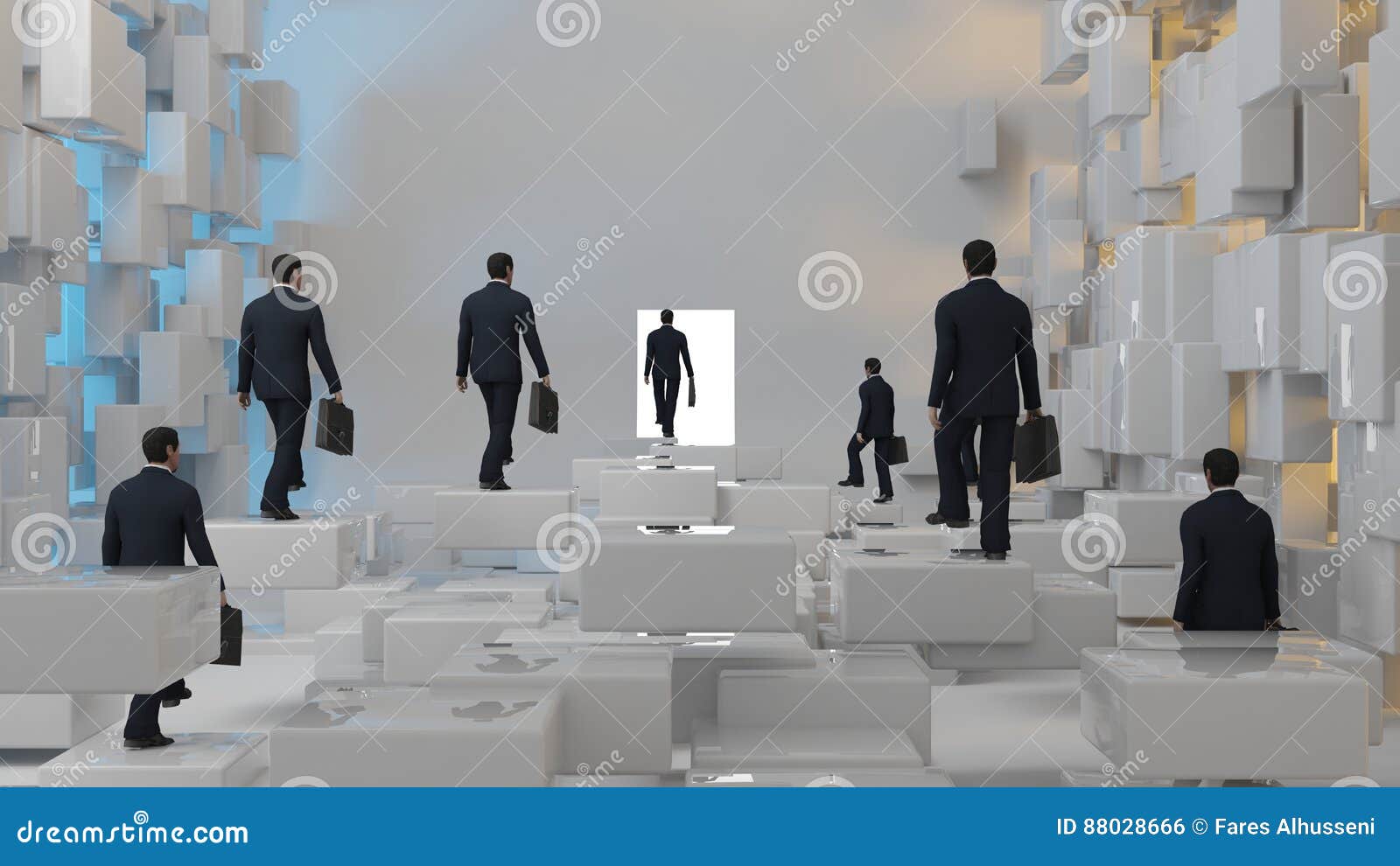 3D business concept stock illustration. Illustration of crowd - 88028666