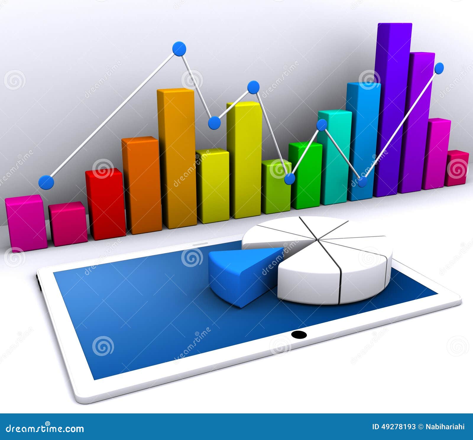 3d business graph stock illustration. Illustration of forecasting ...