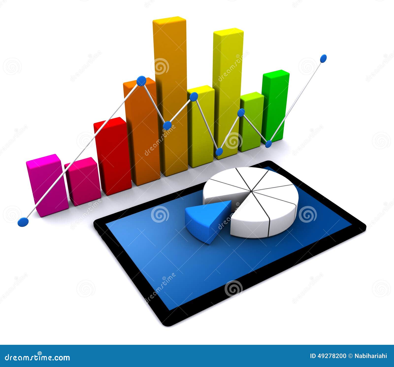 3d business graph stock illustration. Illustration of progress - 49278200