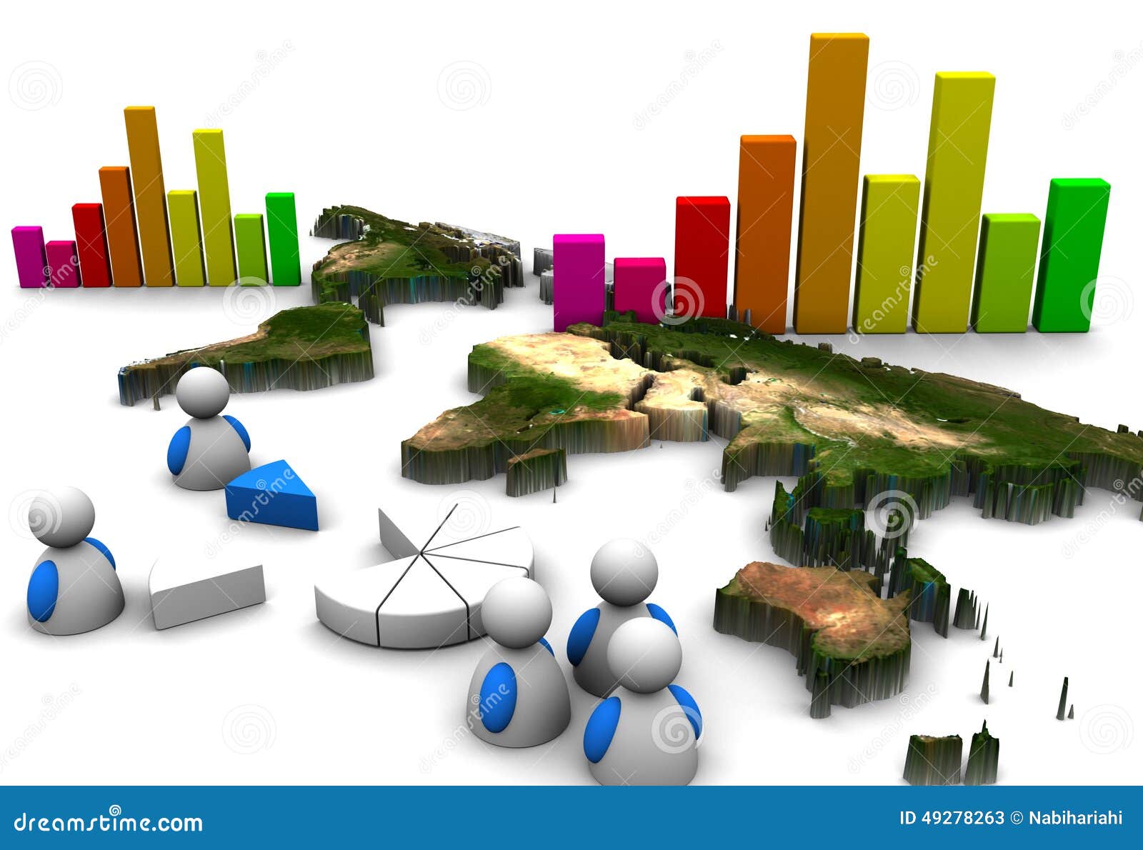 3d business graph stock illustration. Illustration of forecasting ...