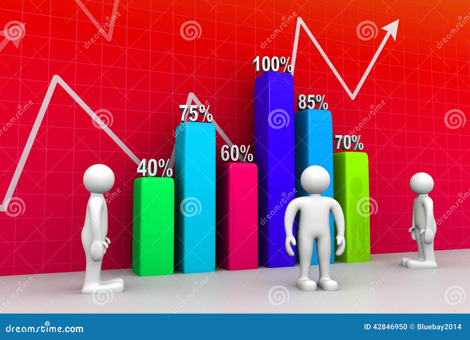3d business graph stock illustration. Illustration of chart - 42846950