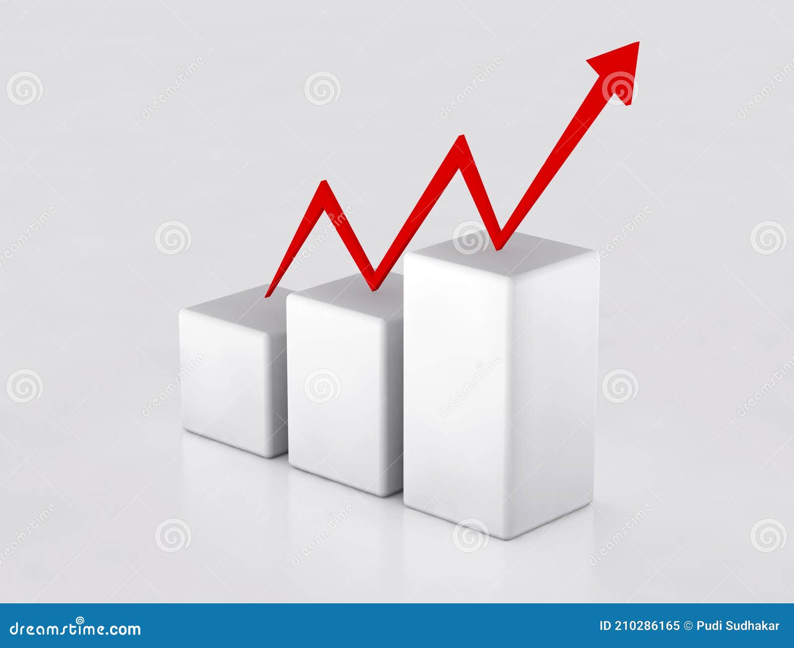3d Business Graph Shows Financial Growth Stock Illustration ...