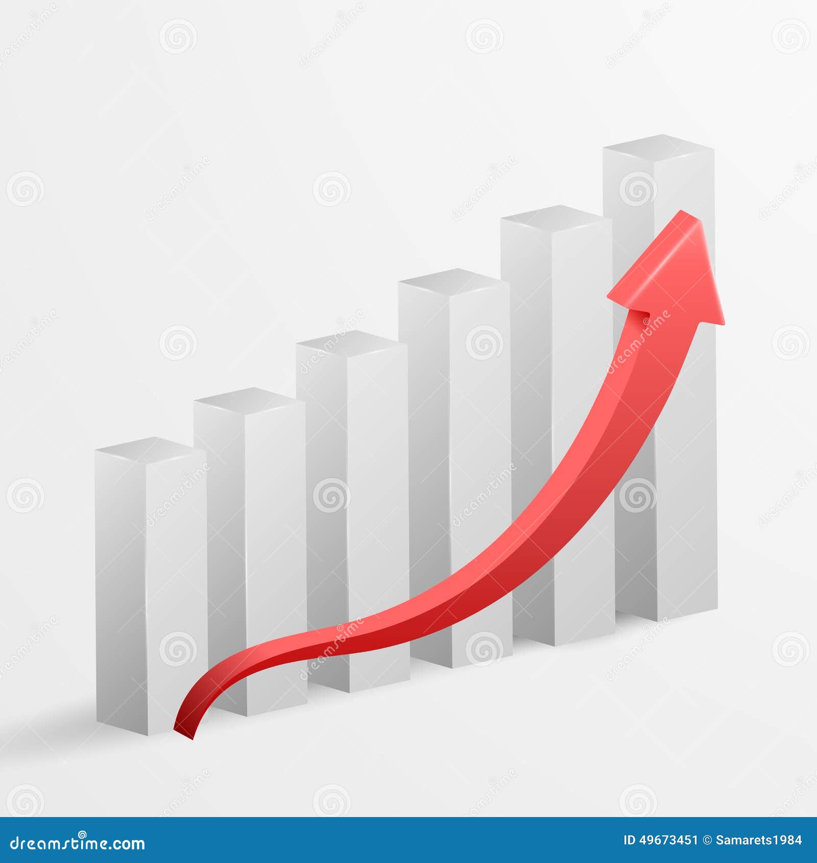 3d Business Growth Bar Graph. Stock Vector - Illustration of grow ...