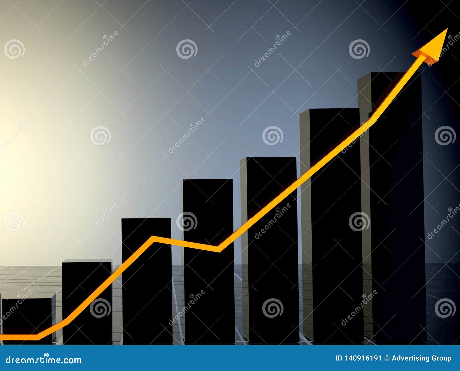 3D business growth chart stock illustration. Illustration of business ...
