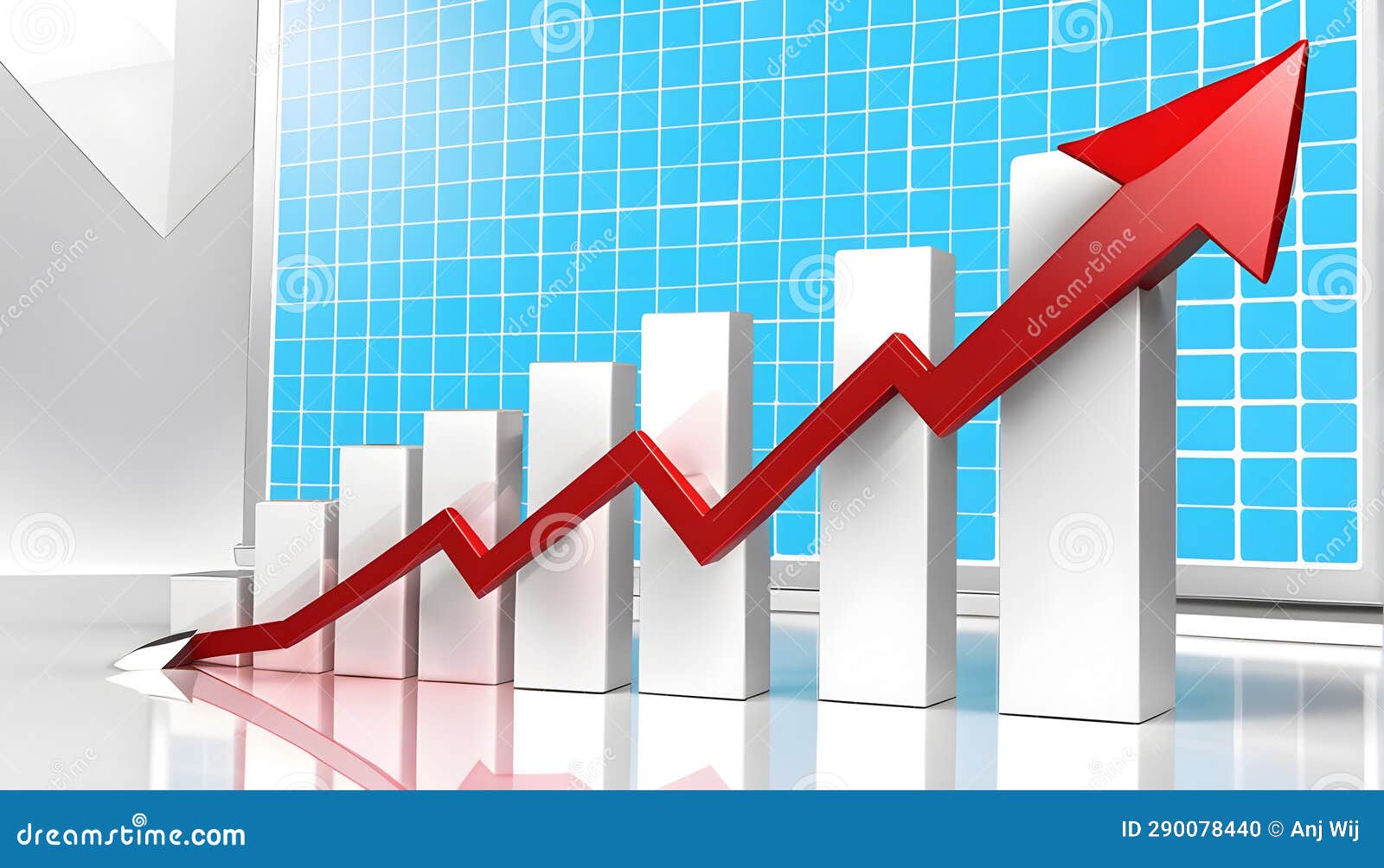 3d business growth graph stock illustration. Illustration of investment ...
