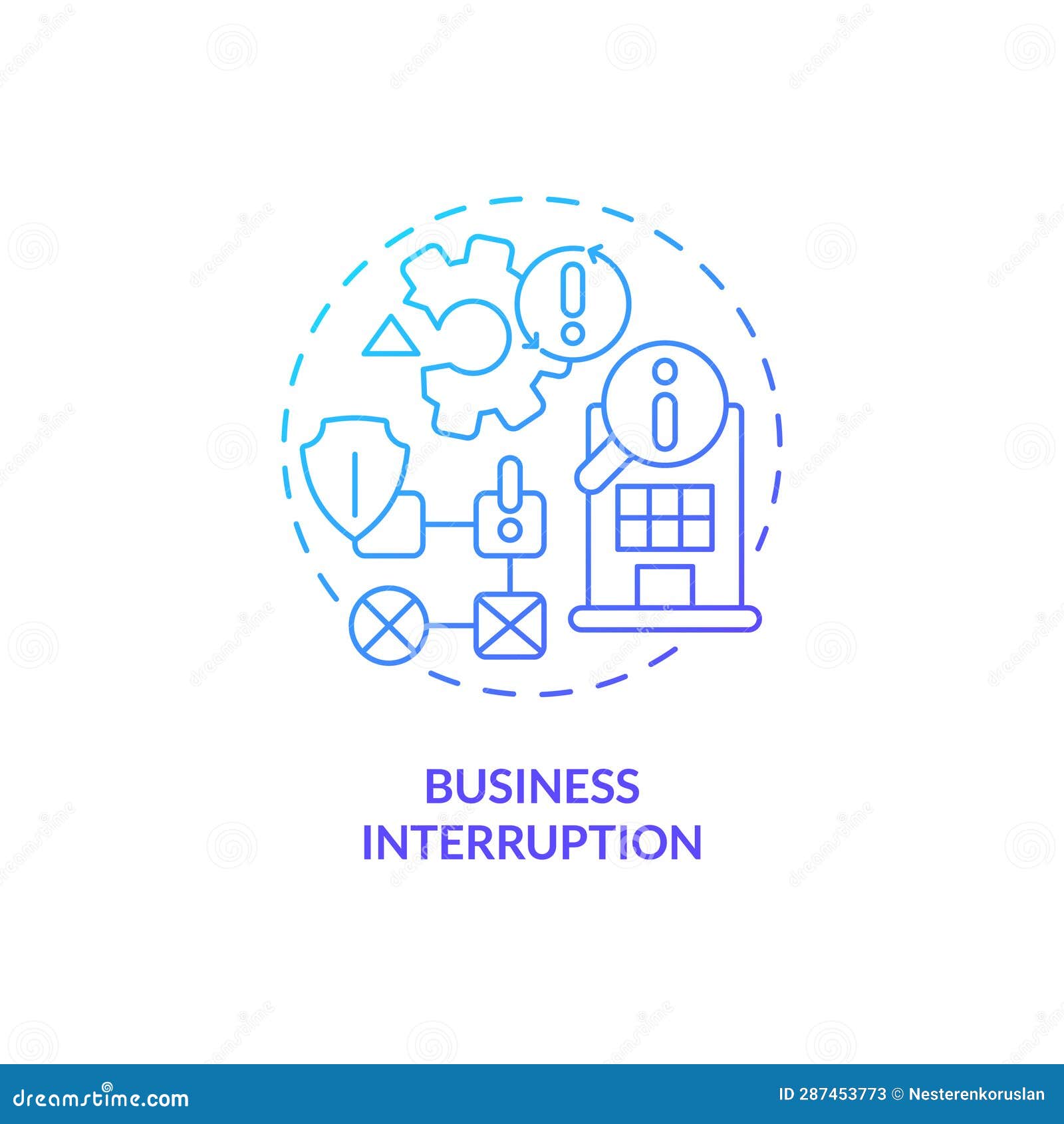 2D Business Interruption Gradient Icon Concept Stock Vector ...