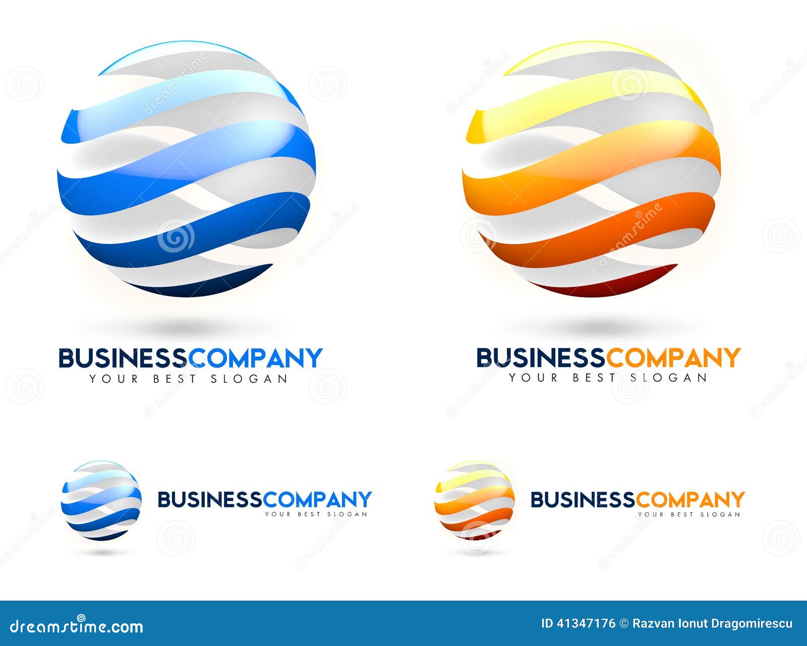 Blue Sphere Logo With Lines