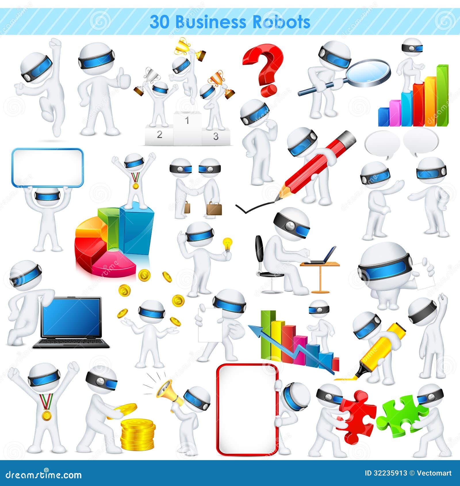 3d Business Man in Fully Scalable Vector Stock Vector - Illustration of ...