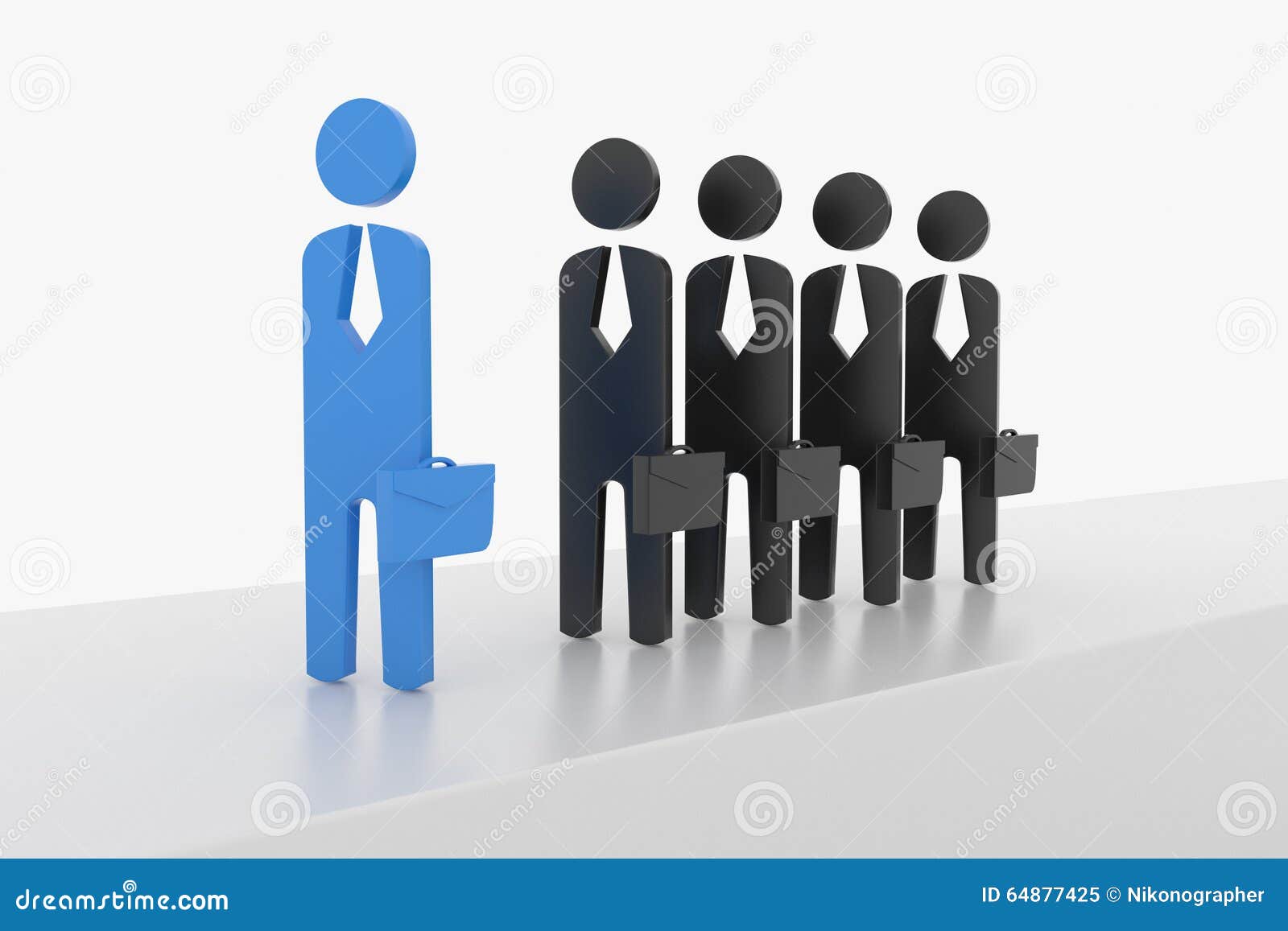 3D Business Man Lead the Team Stock Illustration - Illustration of ...