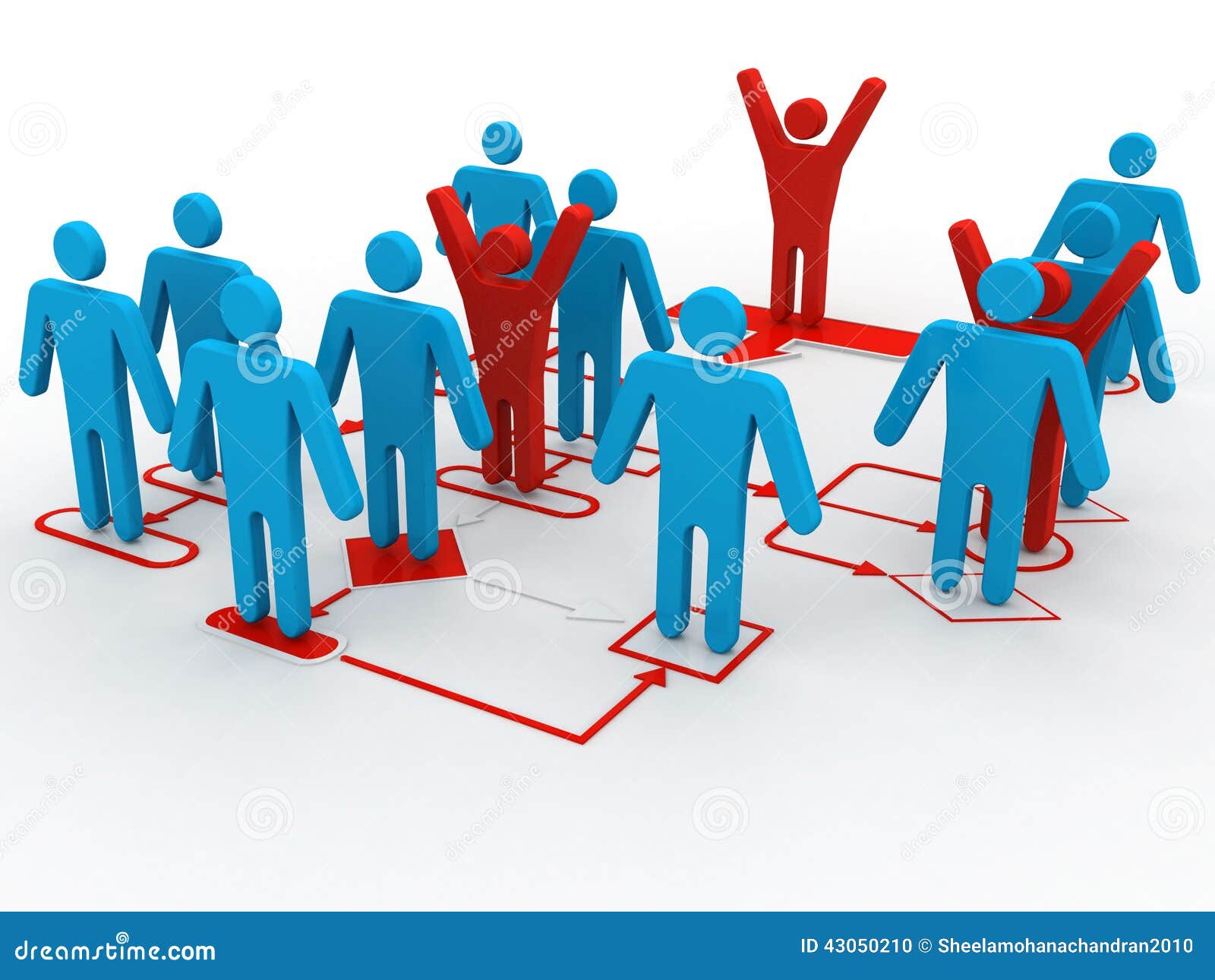 3d Business Man Perspective View of Organizational Chart Stock ...