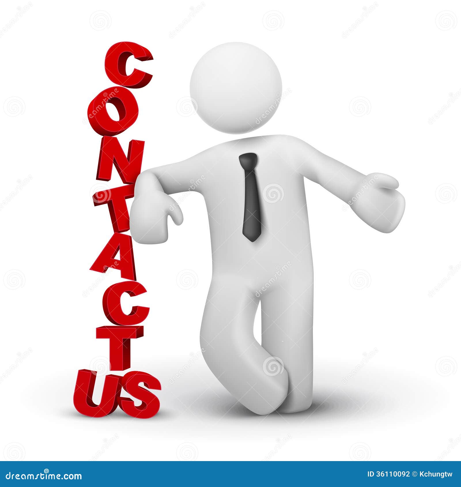 3d Business Man Presenting Concept of Contact Us Stock Vector ...