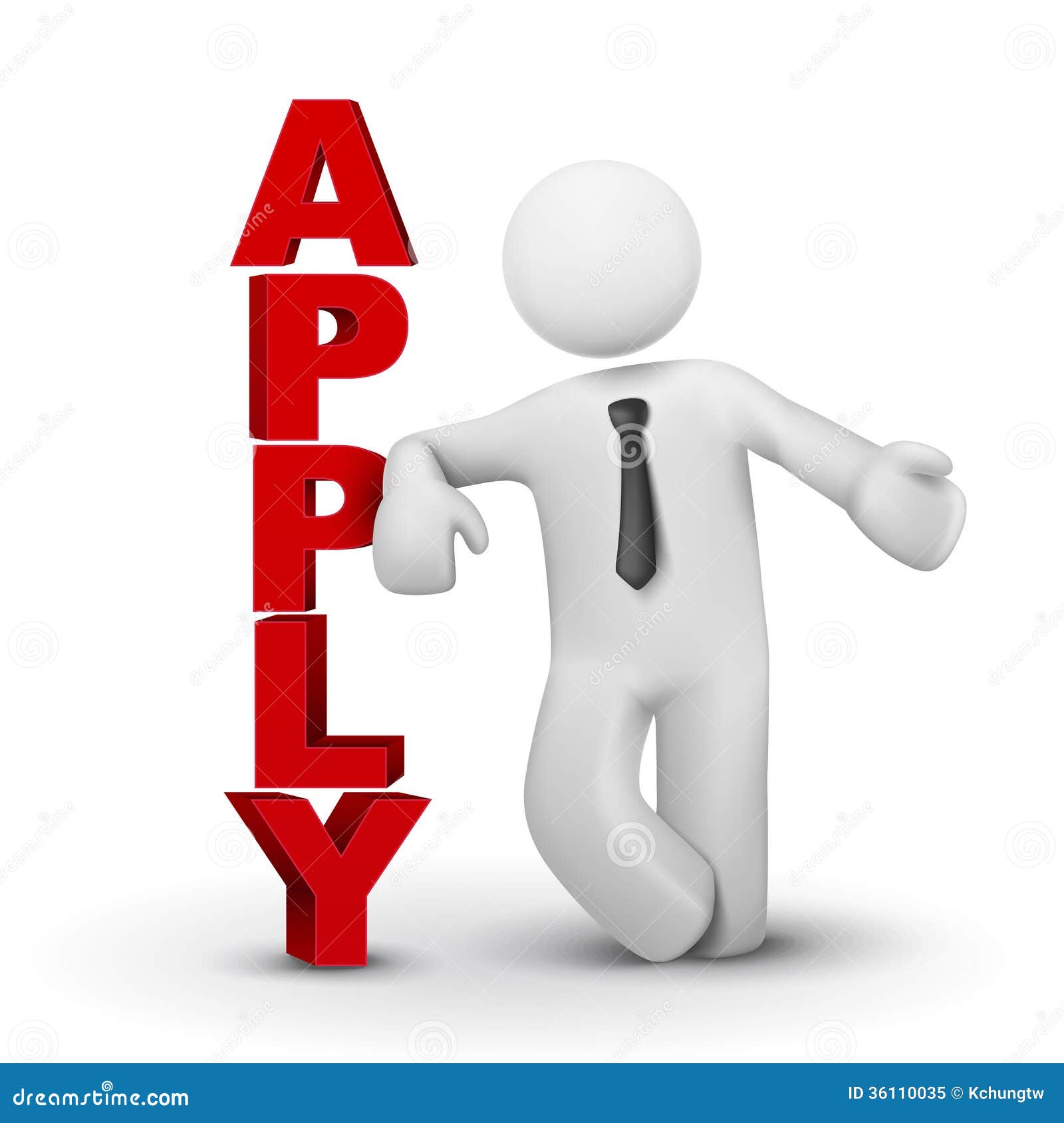 3d Business Man Presenting Word Apply Stock Vector - Illustration of ...