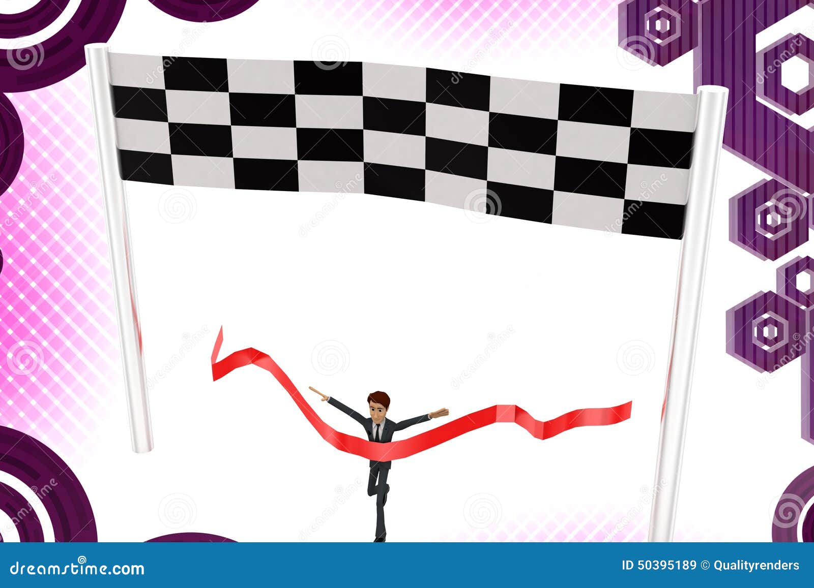 3d Character about To Finish in a Race Illustration Stock Illustration ...