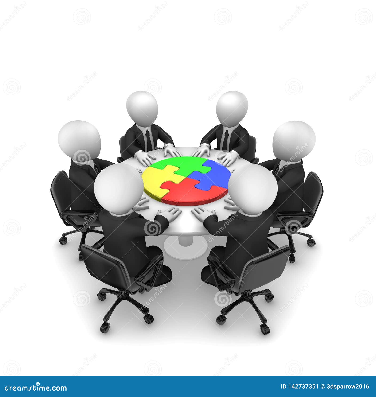 3d Business People with Jigsaw Puzzle. Teamwork Concept Stock ... 3d Business People with Jigsaw Puzzle. Teamwork Concept Stock ...