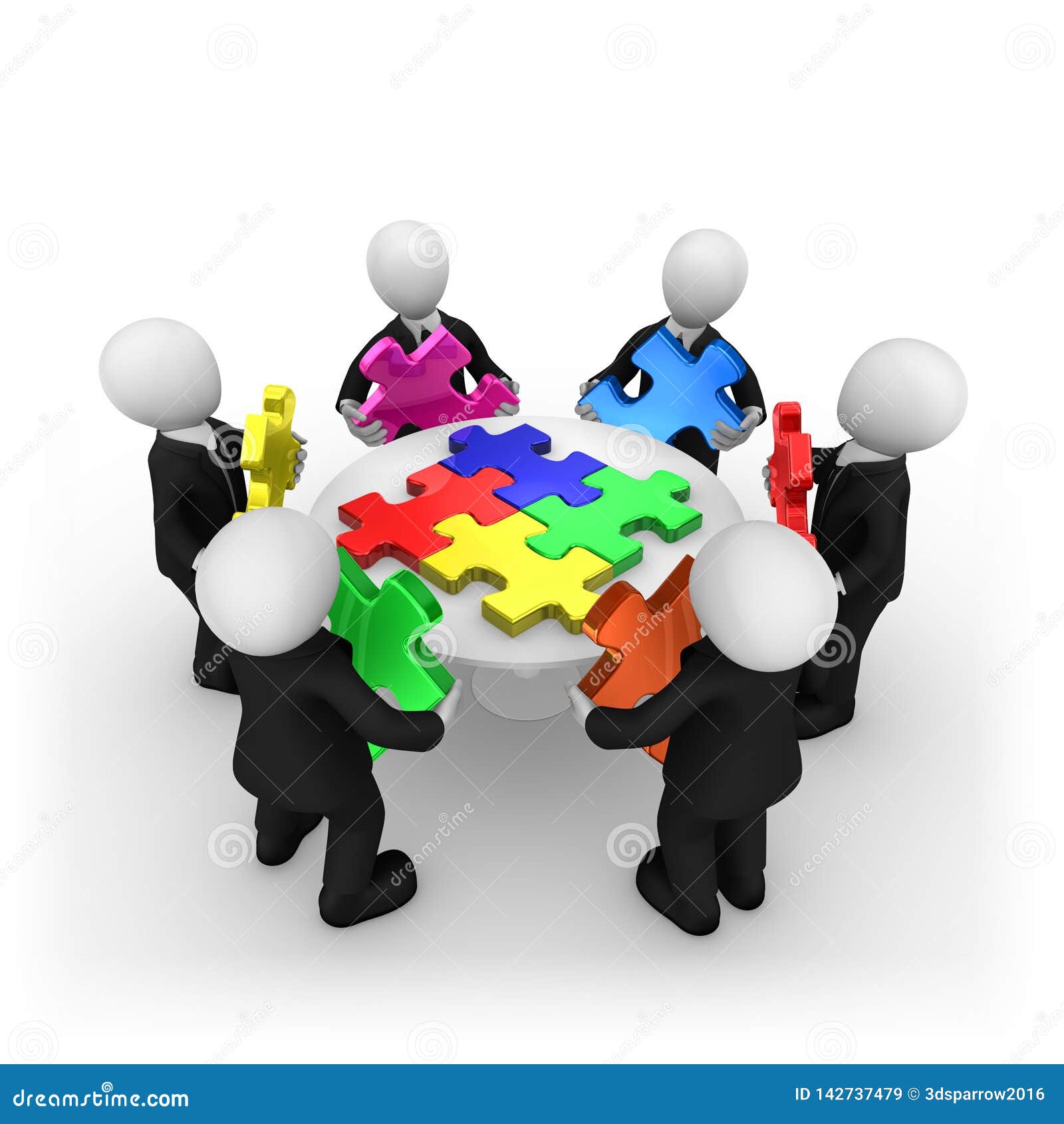 3d Business People with Jigsaw Puzzle, Teamwork Concept Stock ... 3d Business People with Jigsaw Puzzle, Teamwork Concept Stock ...