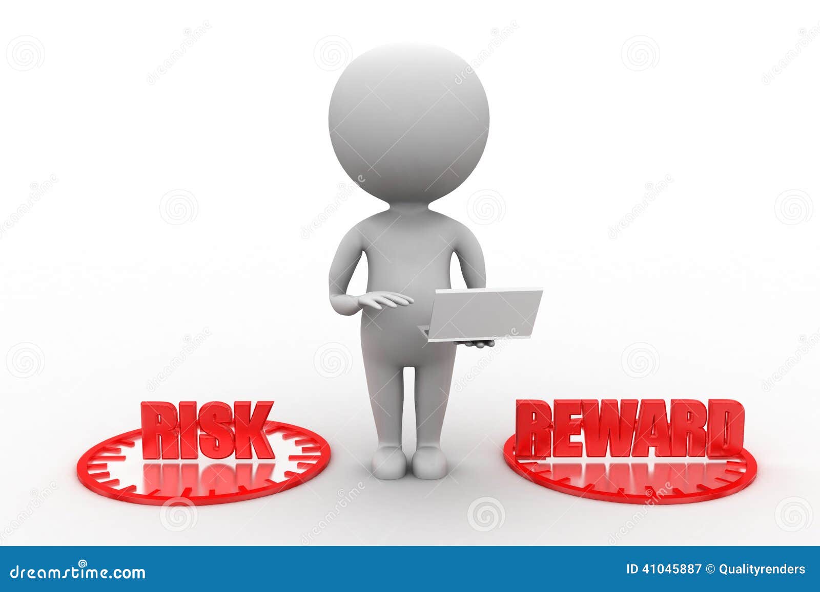 3d Business People with Risk and Reward Concept Stock Illustration ...