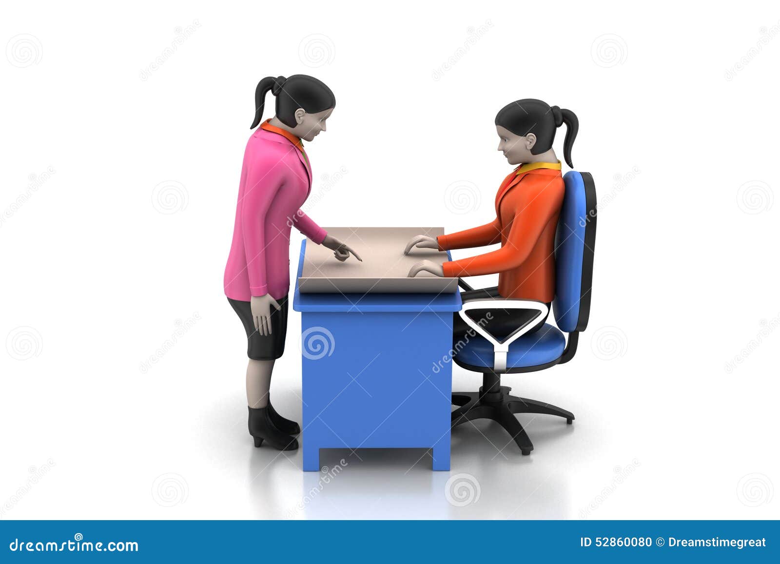 3d business people working stock illustration. Illustration of meeting ...