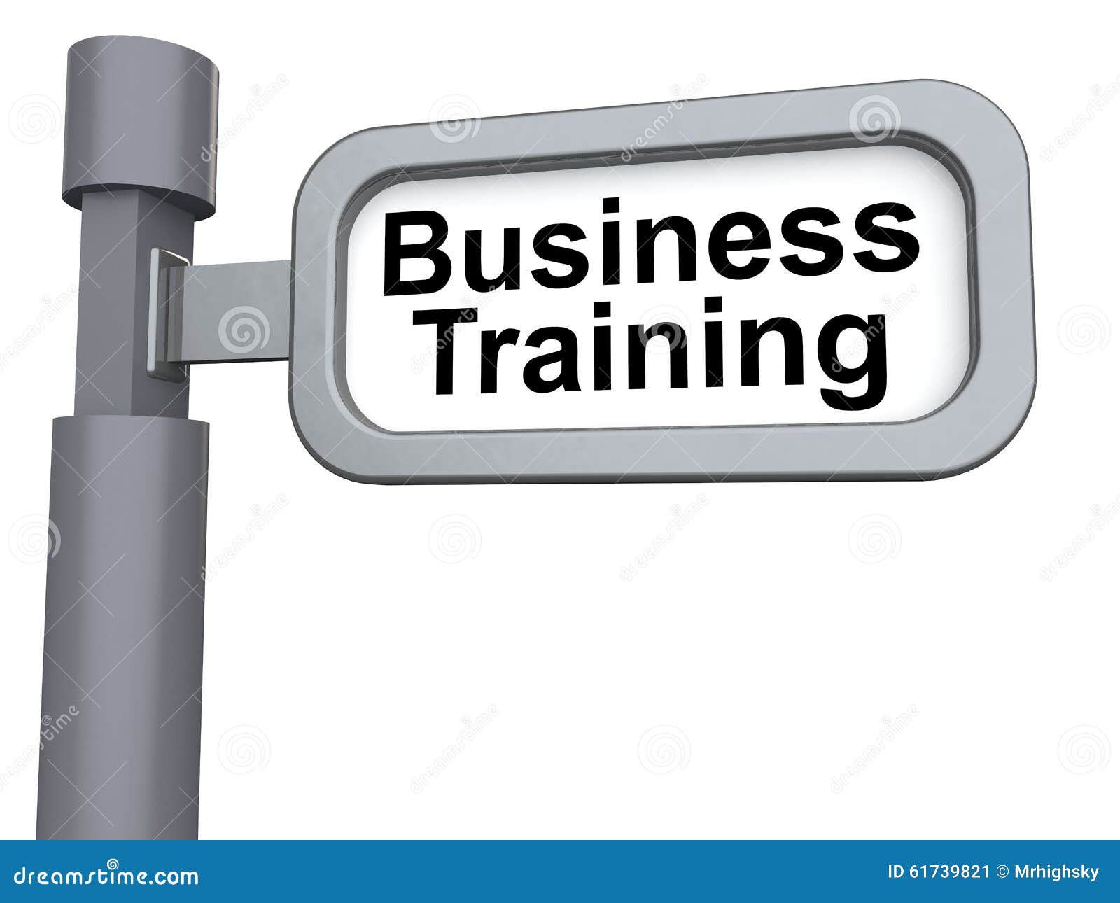 3d Business Training Sign Post Stock Illustration - Illustration of ...