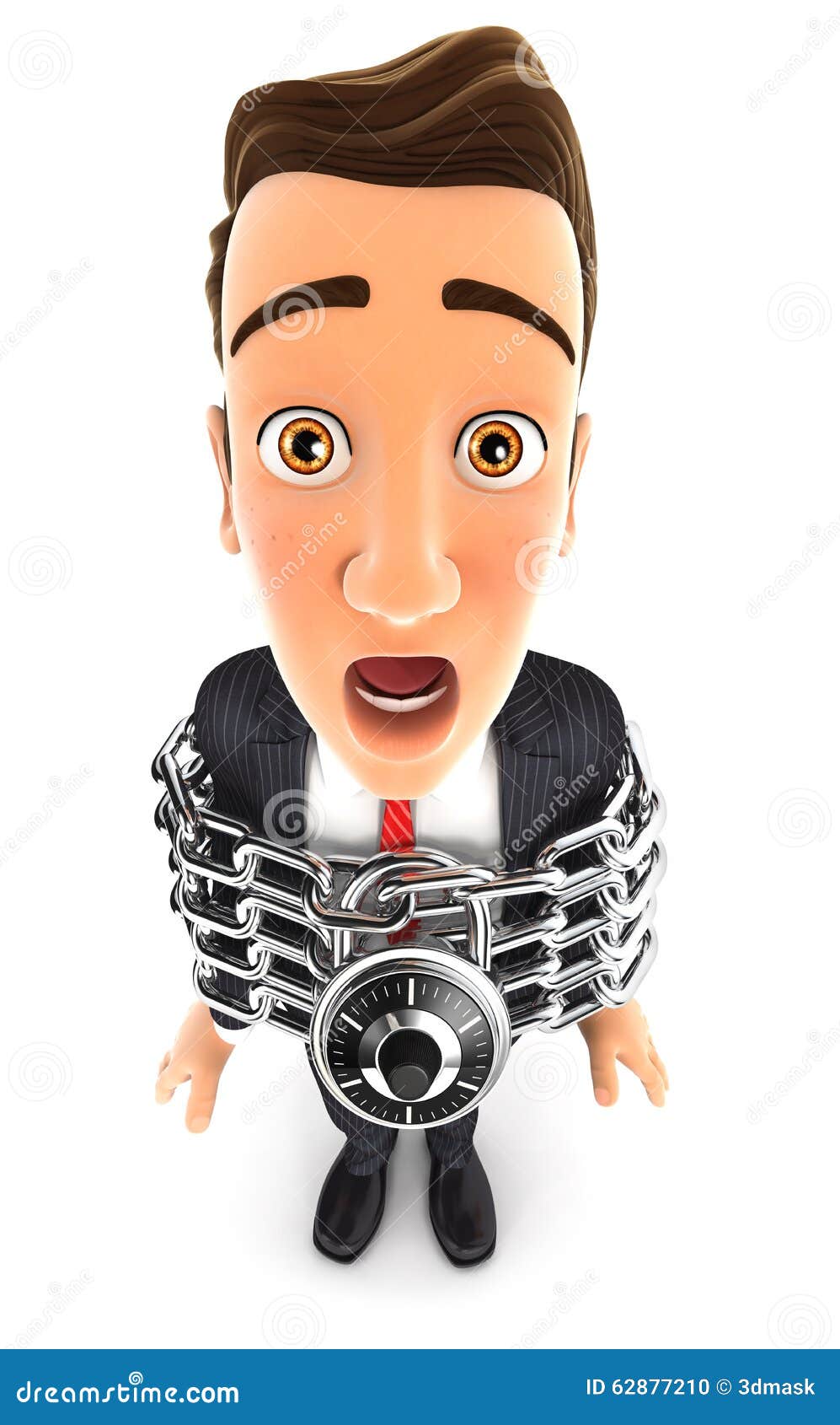 3d Businessman Chained Stock Photo | CartoonDealer.com #62877210
