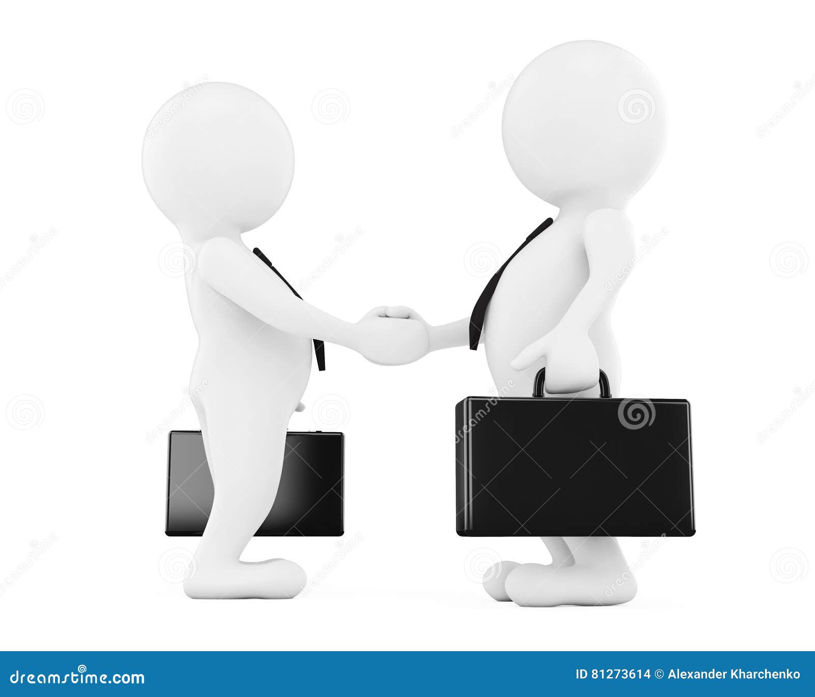 3d Businessman Characters Shaking Hands. 3d Rendering Stock ...