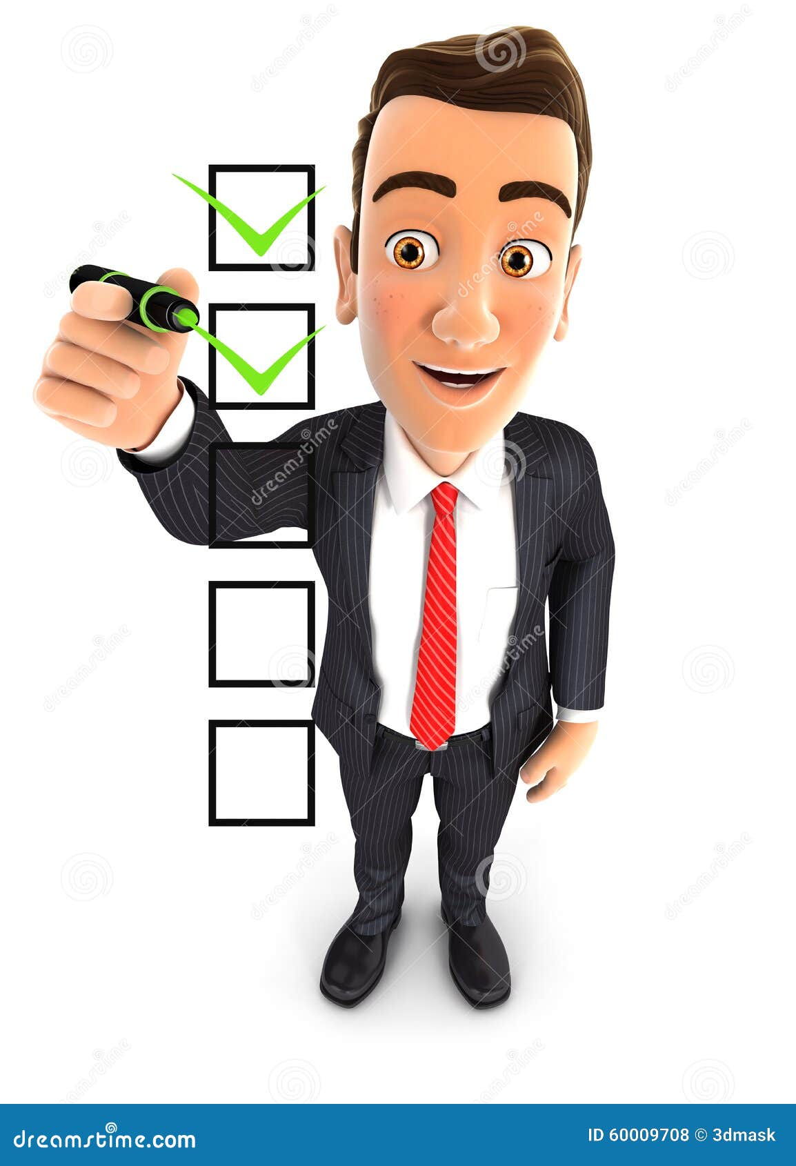 3d businessman checklist stock illustration. Illustration of suit ...