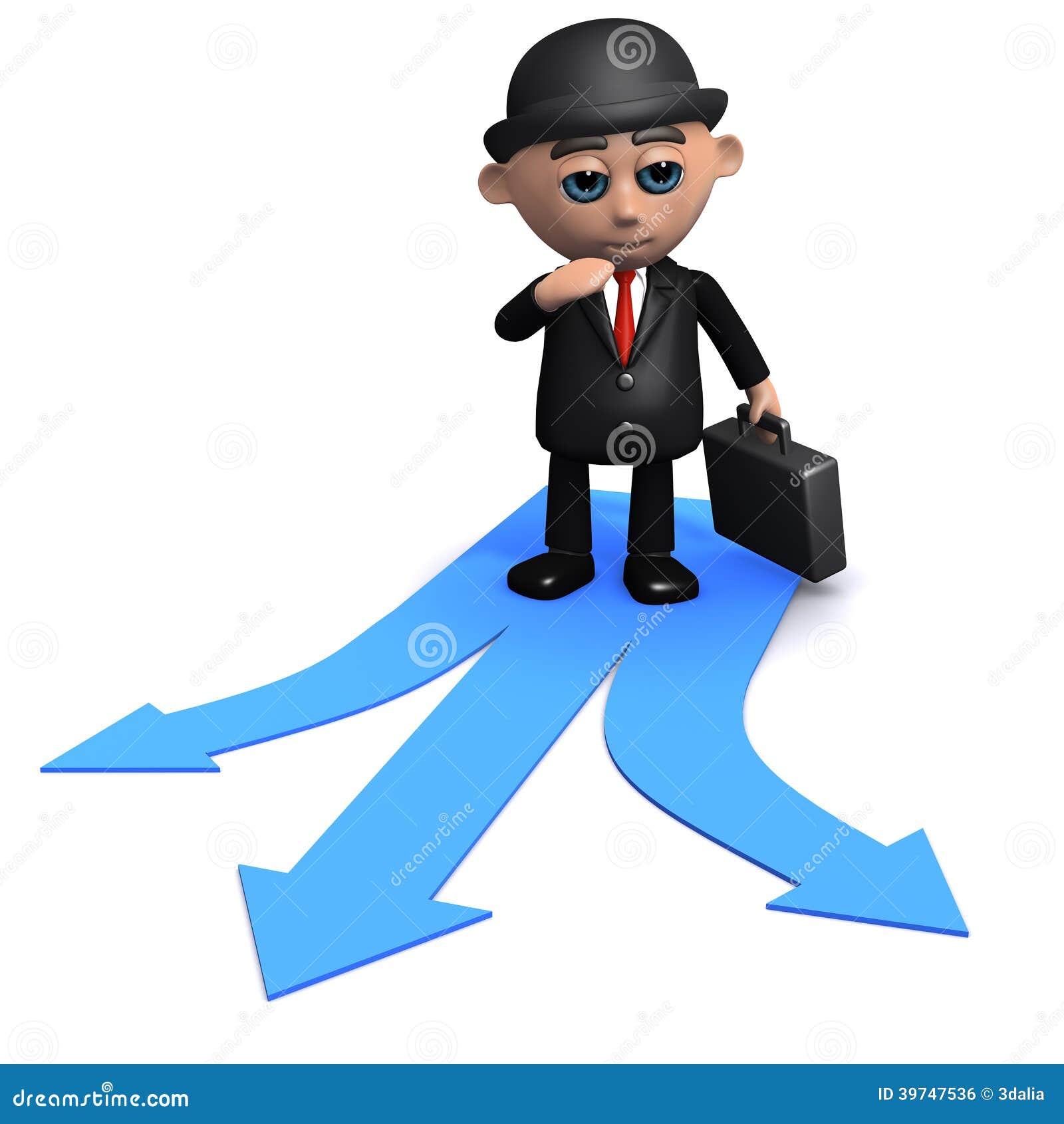 3d Businessman Has To Make a Decision Stock Illustration - Illustration ...