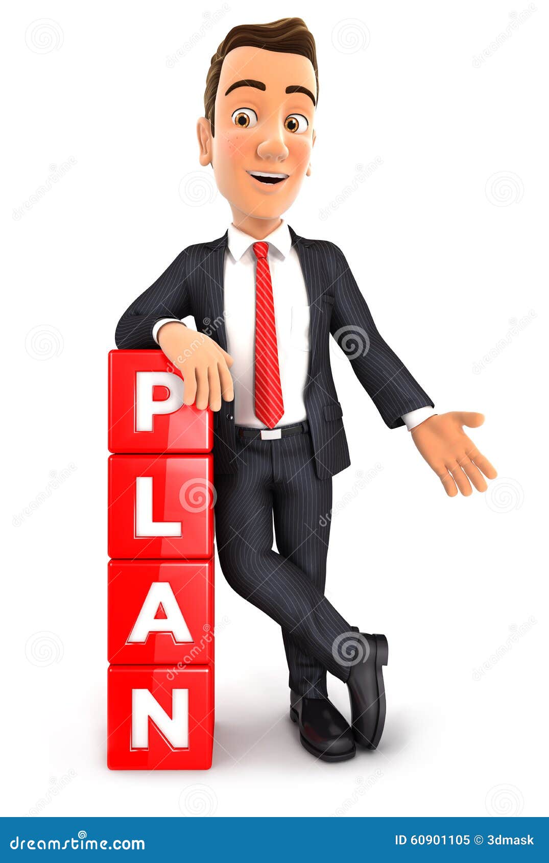 3d businessman plan stock illustration. Illustration of person - 60901105